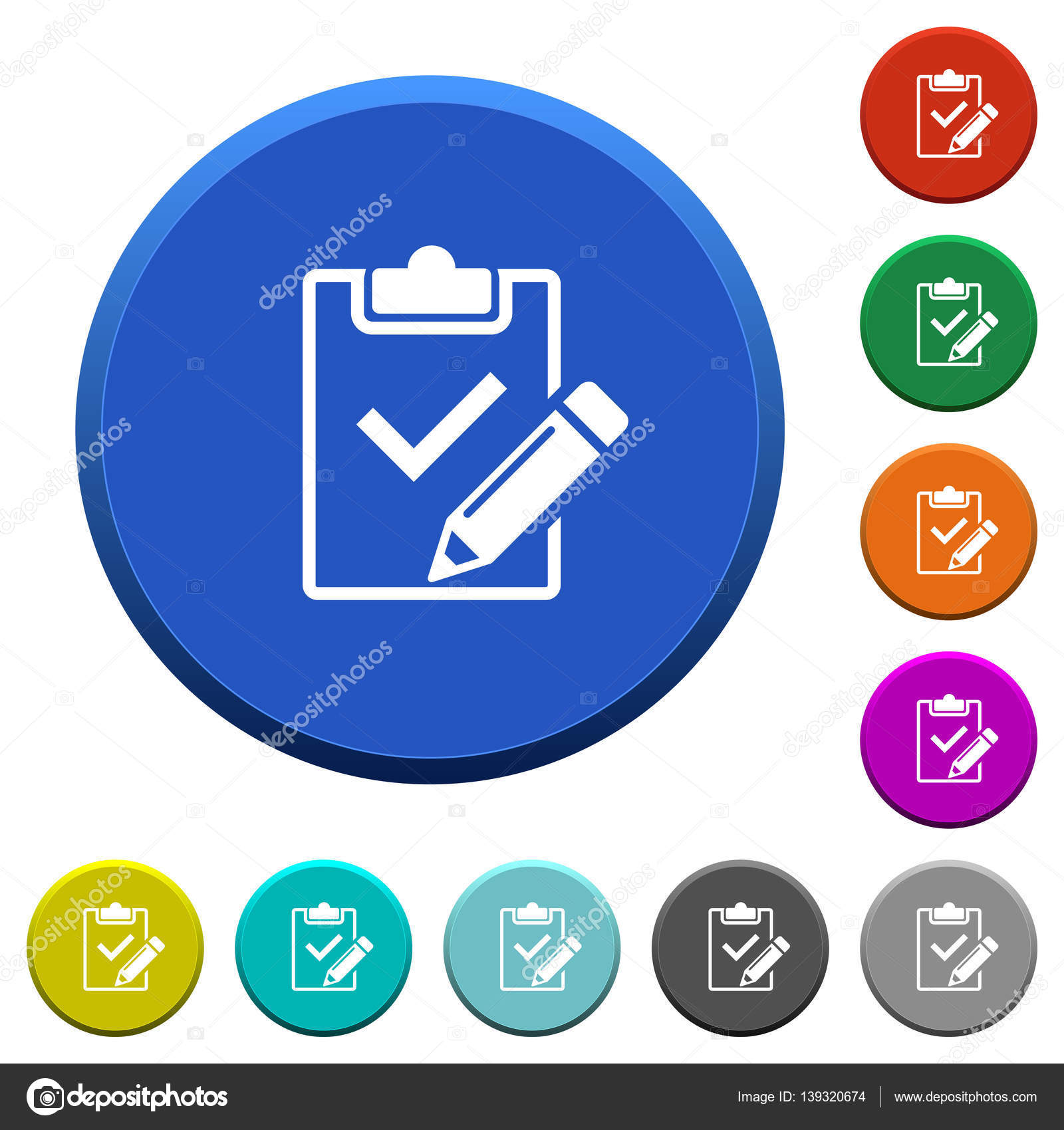 Fill out checklist beveled buttons Stock Vector Image by ©renegadehomie ...