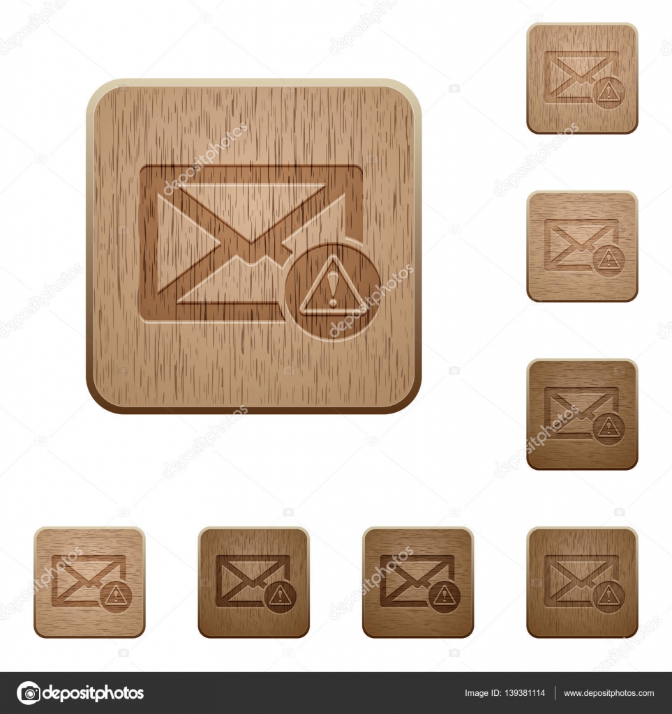 Mail warning wooden buttons Stock Vector by ©renegadehomie 139381114