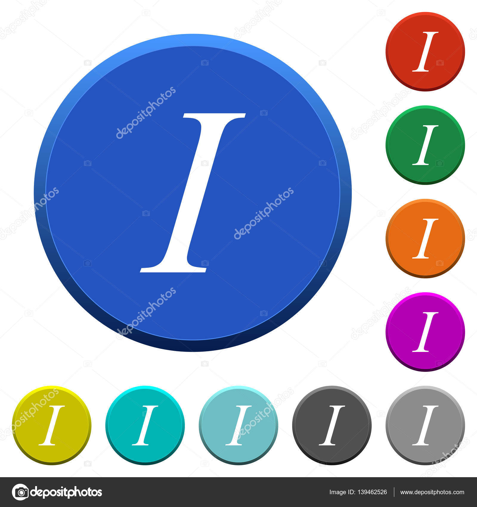 Italics Flat Info Icon