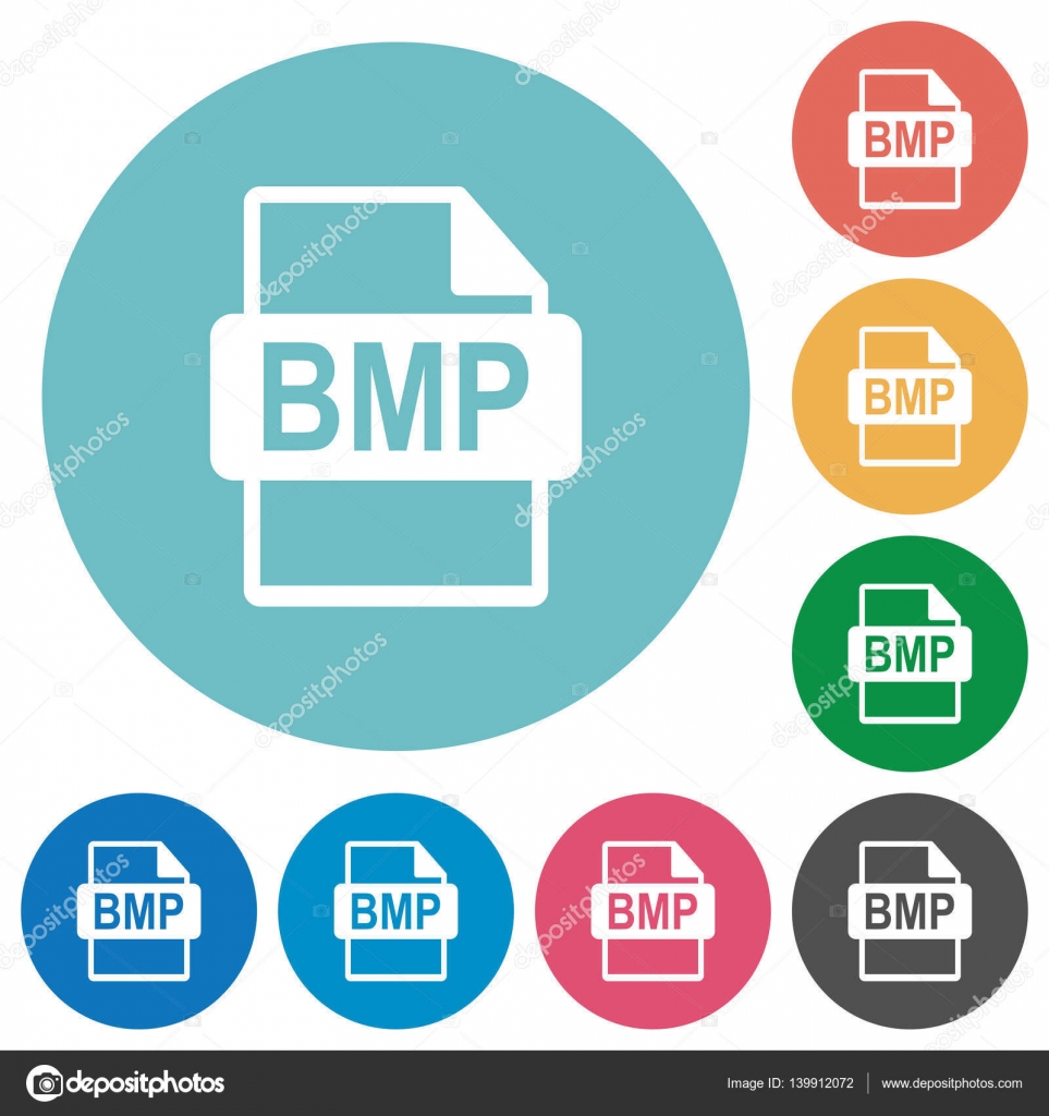 BMP file format flat round icons Stock Vector Image by ©renegadehomie ...
