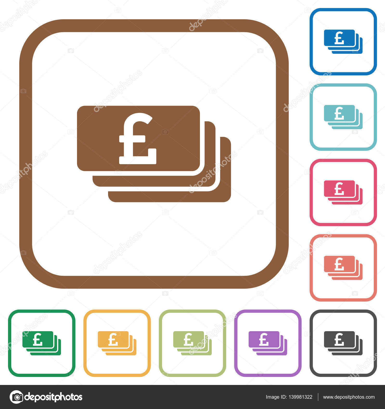 Pound banknotes simple icons Stock Vector Image by ©renegadehomie ...