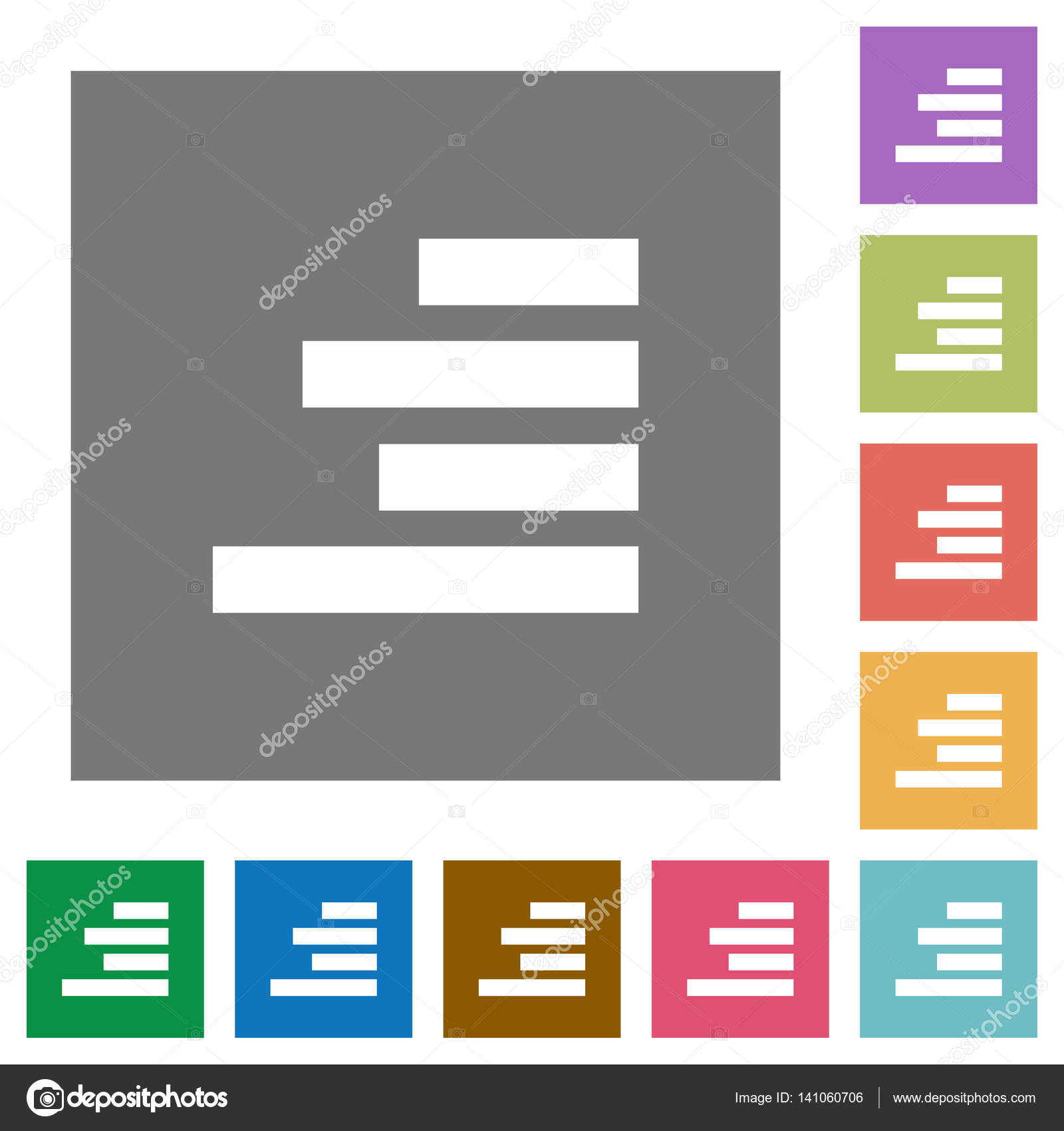 Text align right square flat icons Stock Vector Image by ©renegadehomie ...