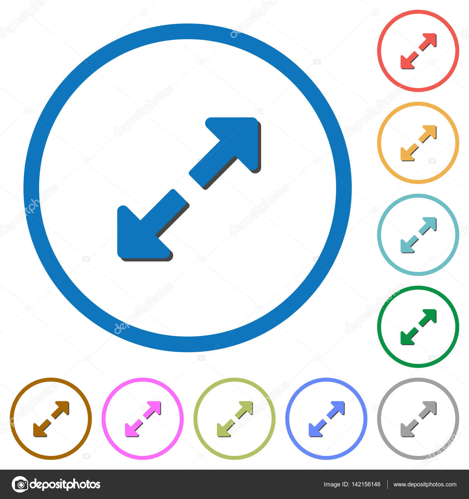 Resize full icons with shadows and outlines Stock Vector by ...