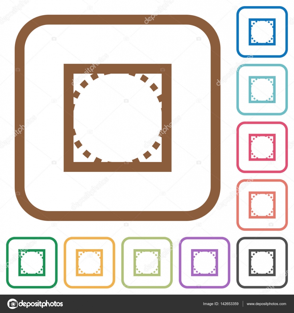 Rounded corner settings simple icons Stock Vector Image by ...