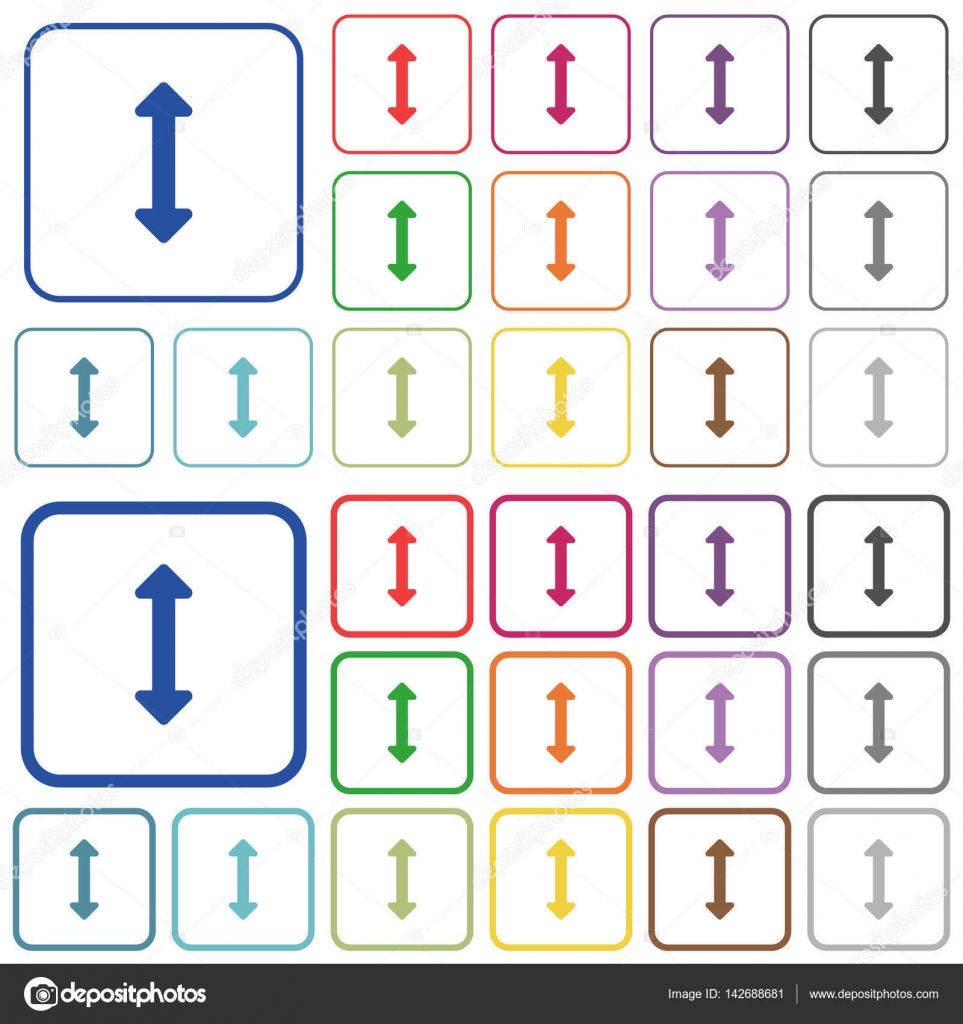 Resize vertical outlined flat color icons Stock Vector Image by ...
