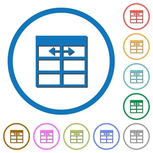 Spreadsheet vertically merge table cells outlined flat icons Stock Vector Image by ...