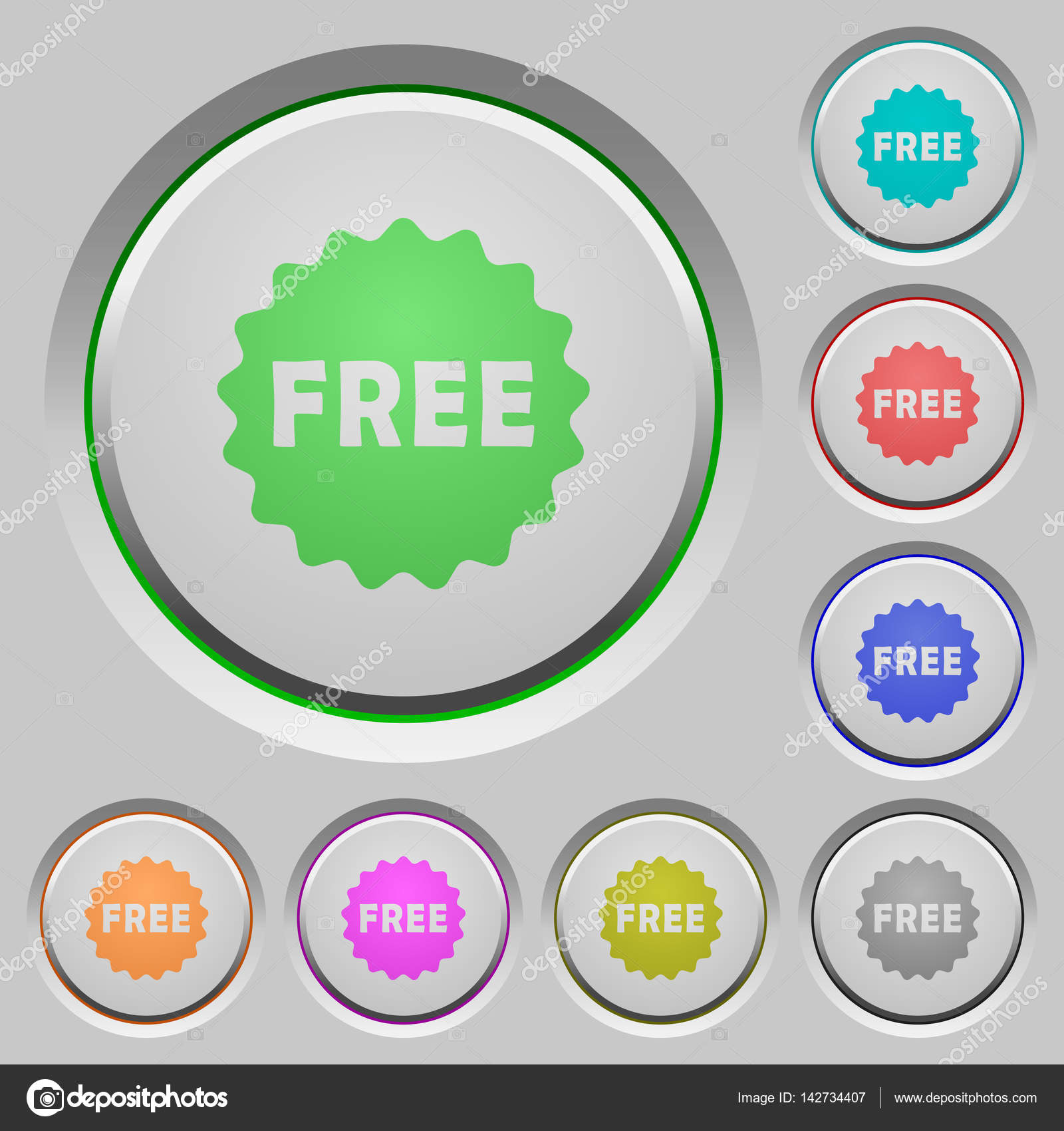 Free sticker push buttons Stock Vector Image by ©renegadehomie #142734407