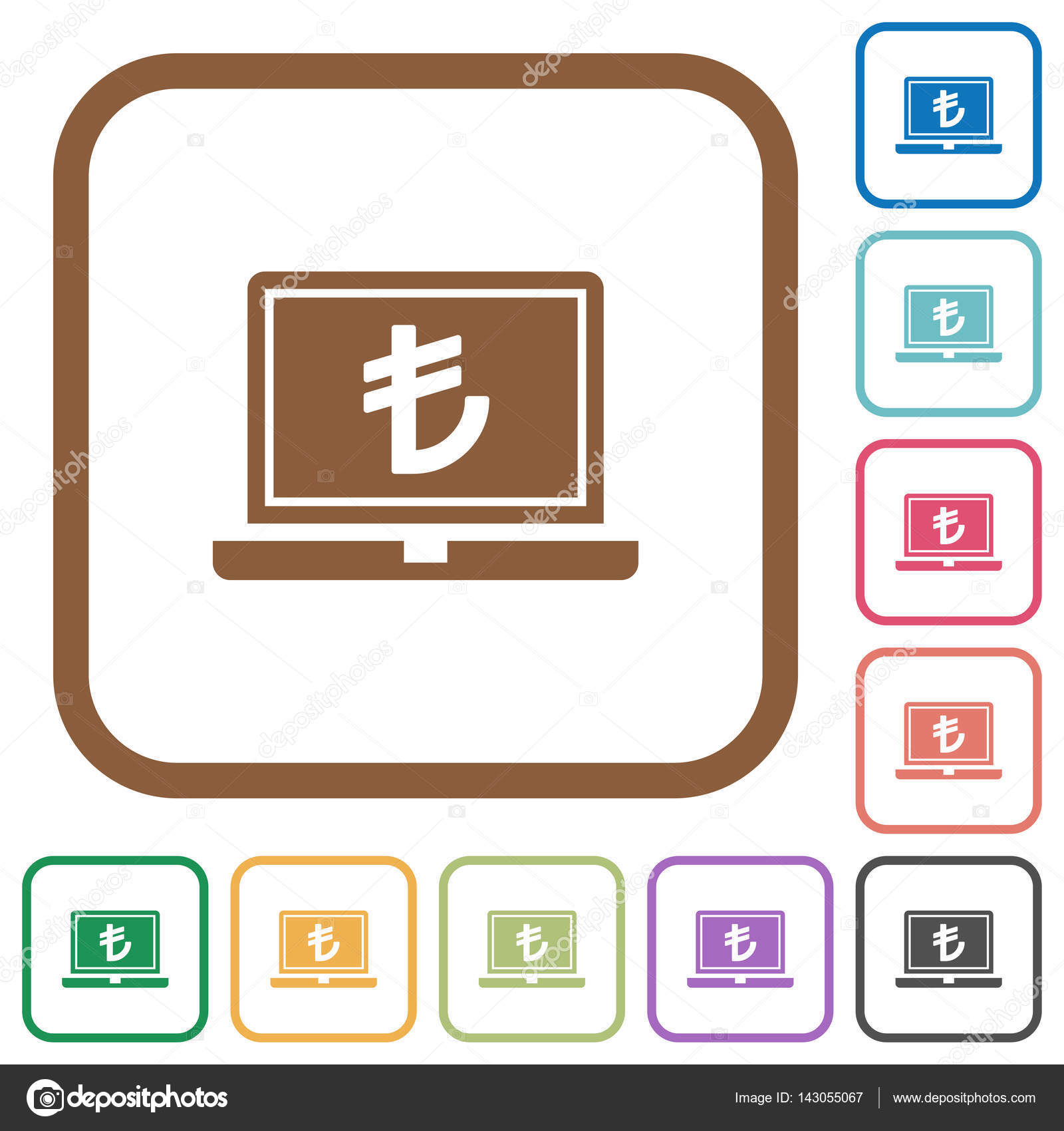 Laptop with Lira sign simple icons Stock Vector by ©renegadehomie 143055067