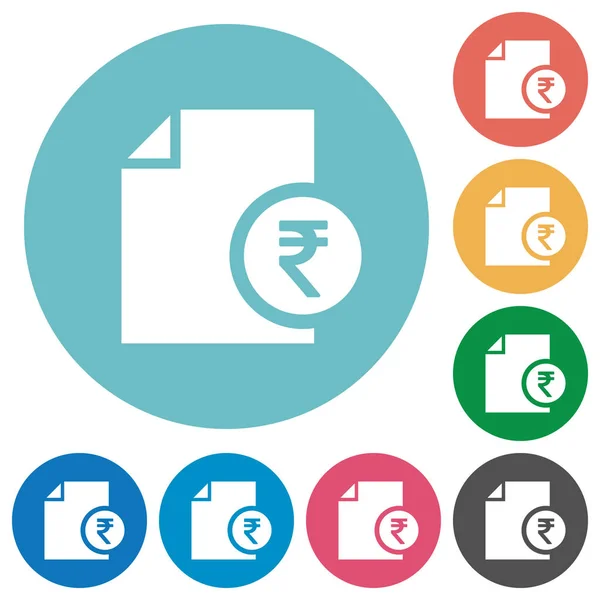 Indian Rupee Financial Graph Flat White Icons Color Backgrounds ...