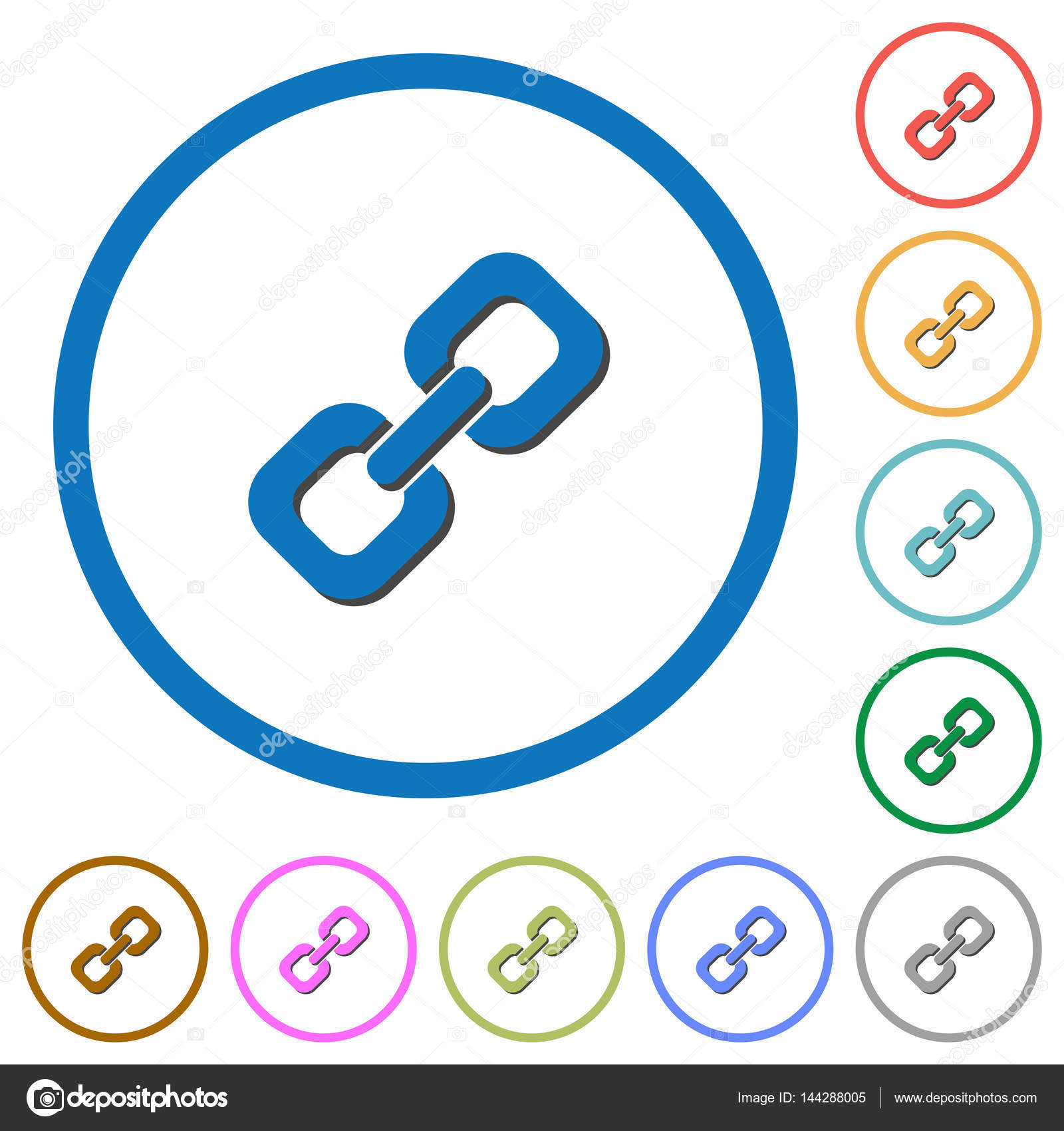 Link icons with shadows and outlines Stock Vector by ©renegadehomie ...