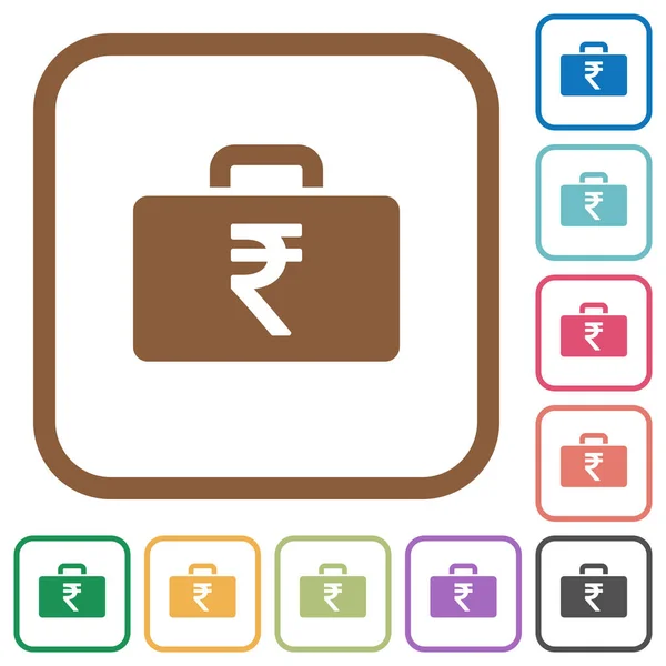 Indian Rupee Financial Graph Flat White Icons Color Backgrounds ...