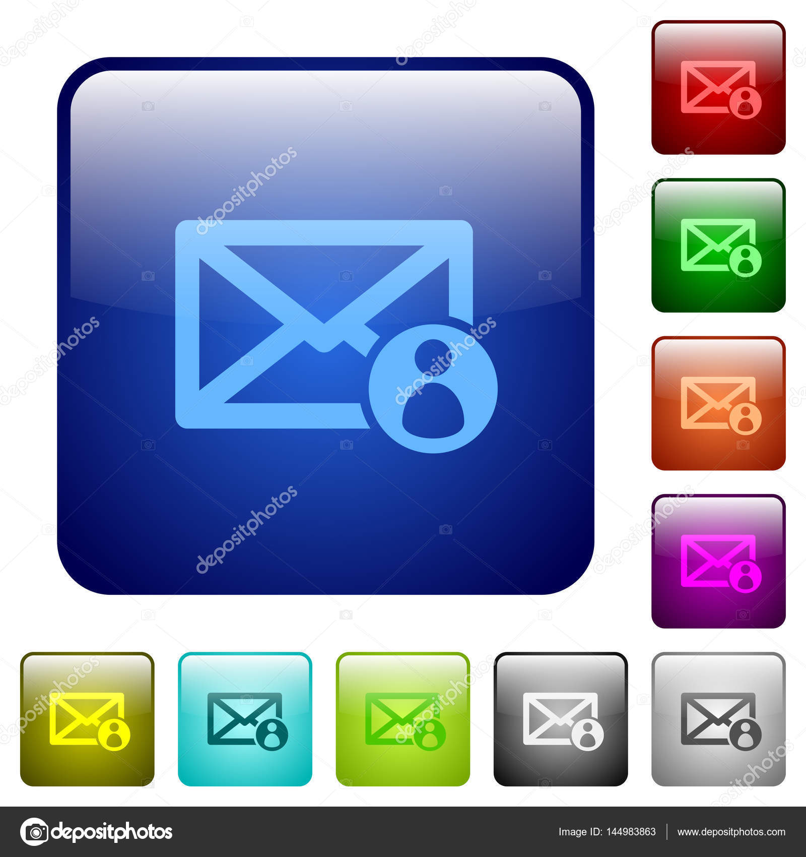 Mail Sender Color Square Buttons Stock Vector Image By ©renegadehomie 144983863