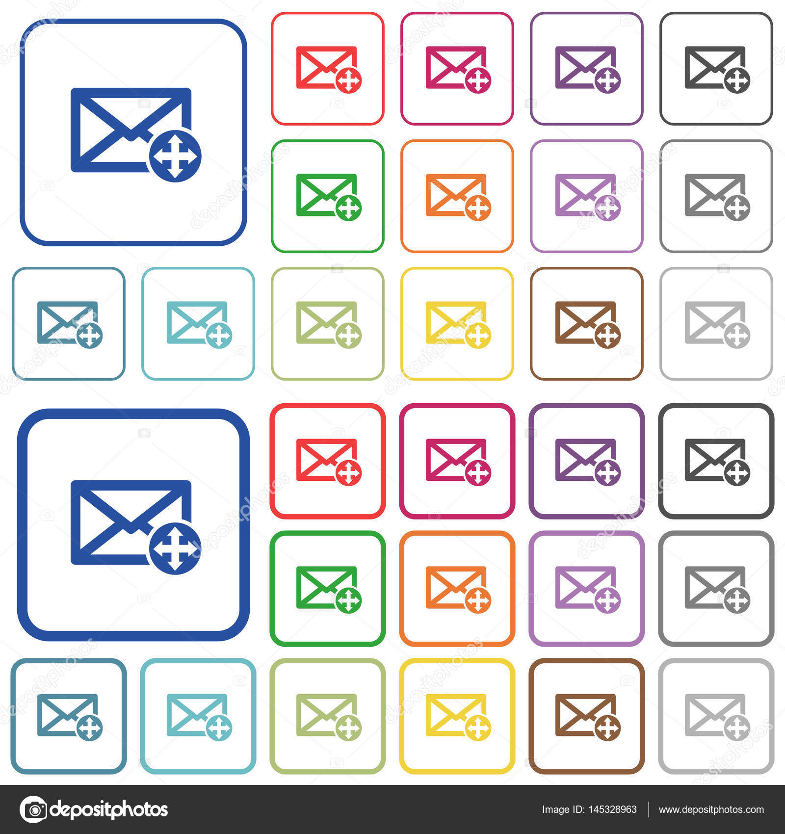 Move mail outlined flat color icons Stock Vector Image by ...