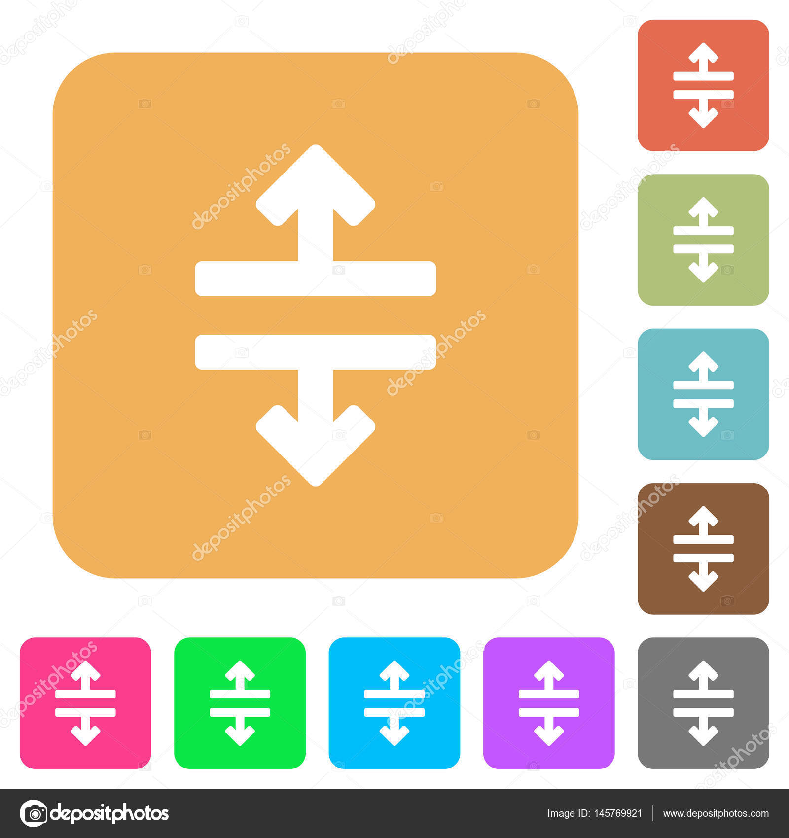 Horizontal split tool rounded square flat icons — Stock Vector © renegadehomie #145769921
