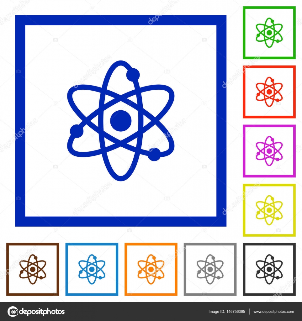 Atom flat framed icons Stock Vector by ©renegadehomie 146756365