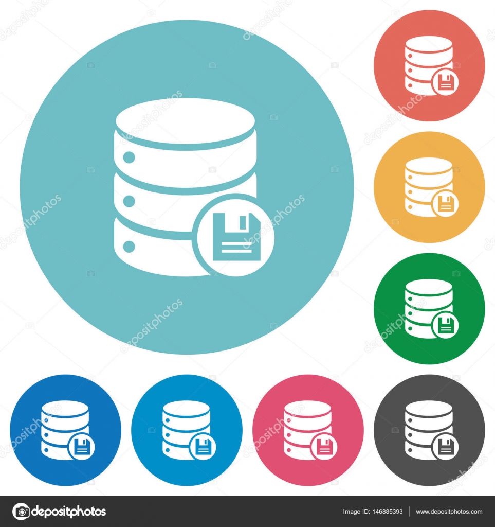 Database save flat round icons Stock Vector Image by ©renegadehomie ...