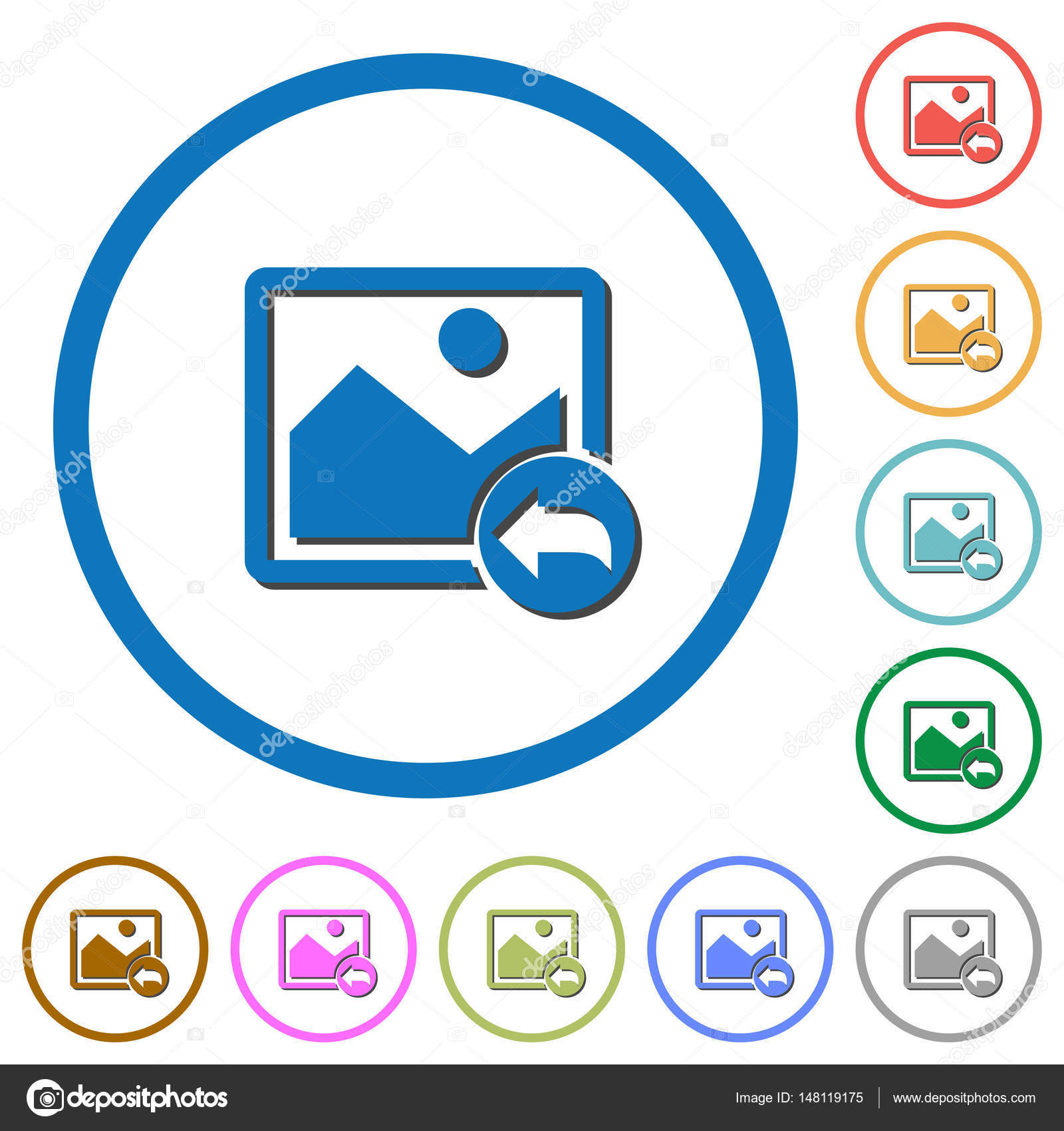 Undo image changes icons with shadows and outlines Stock Vector by ...