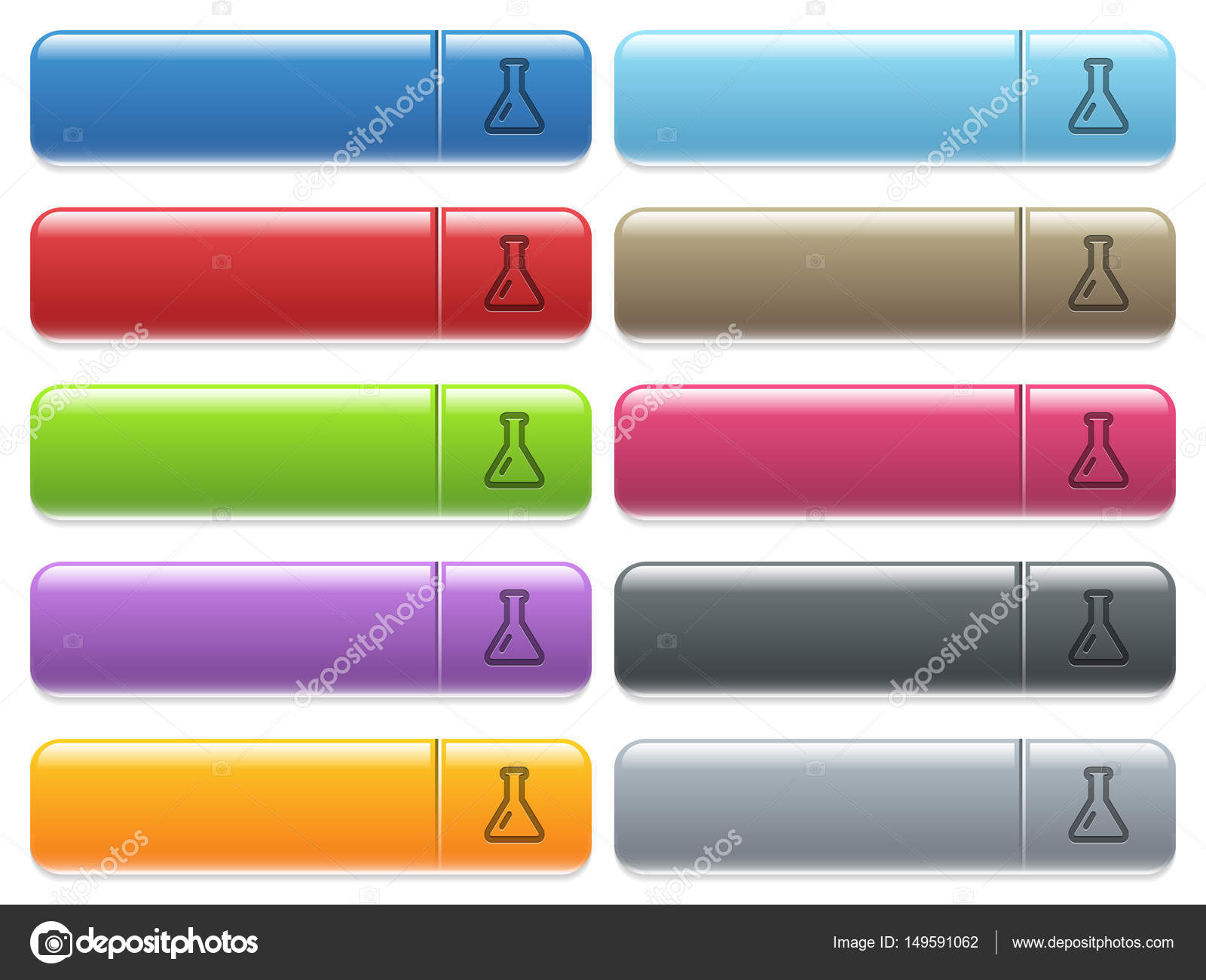 Empty flask icons on color glossy, rectangular menu button Stock Vector Image by ©renegadehomie ...