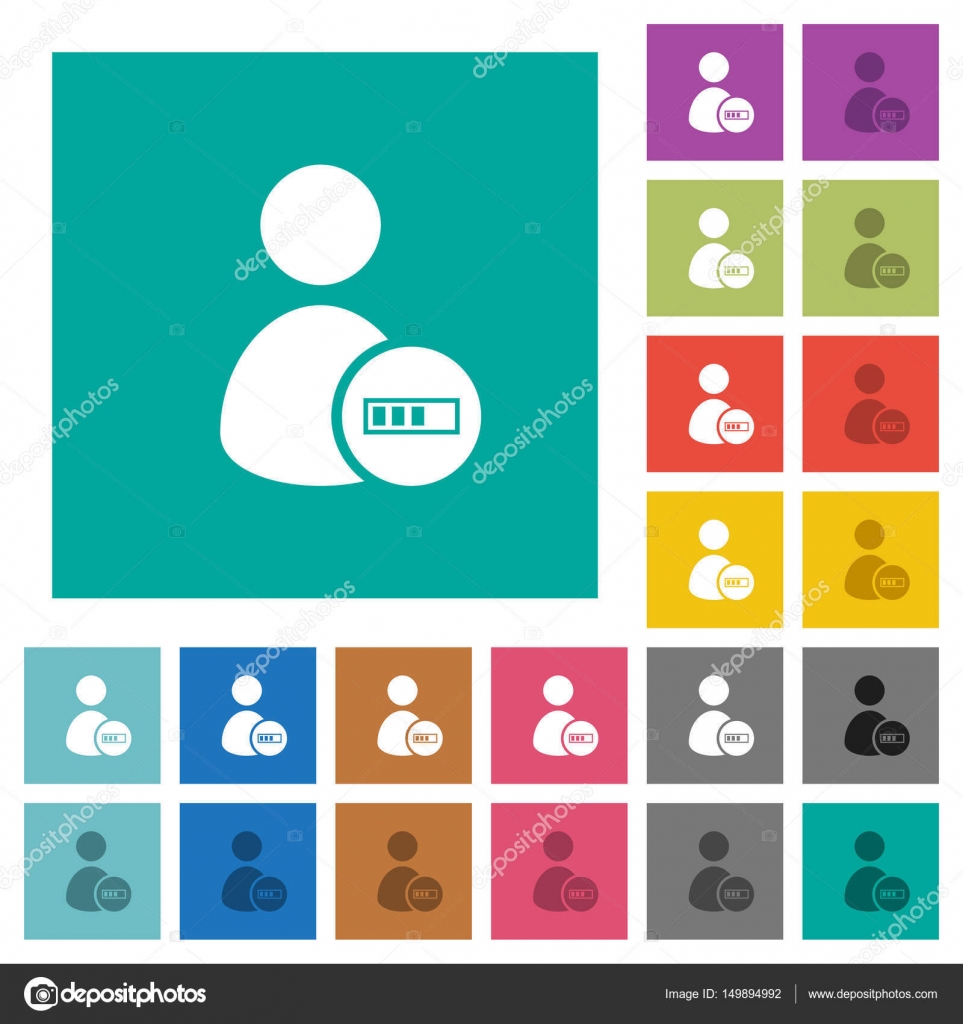 User account processing square flat multi colored icons Stock Vector ...