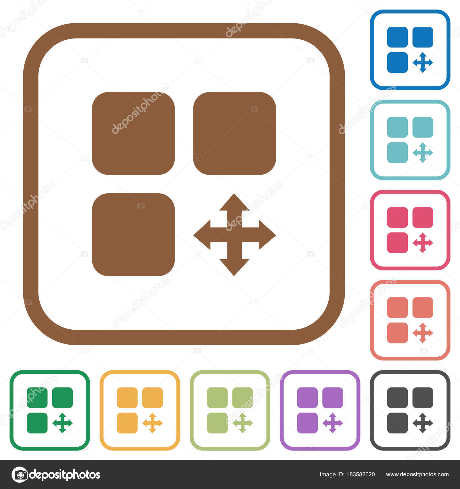 Move component simple icons Stock Vector by ©renegadehomie 183582620