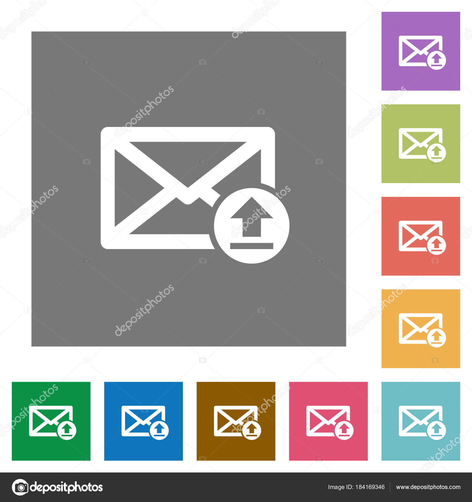 Sending email square flat icons Stock Vector Image by ©renegadehomie ...