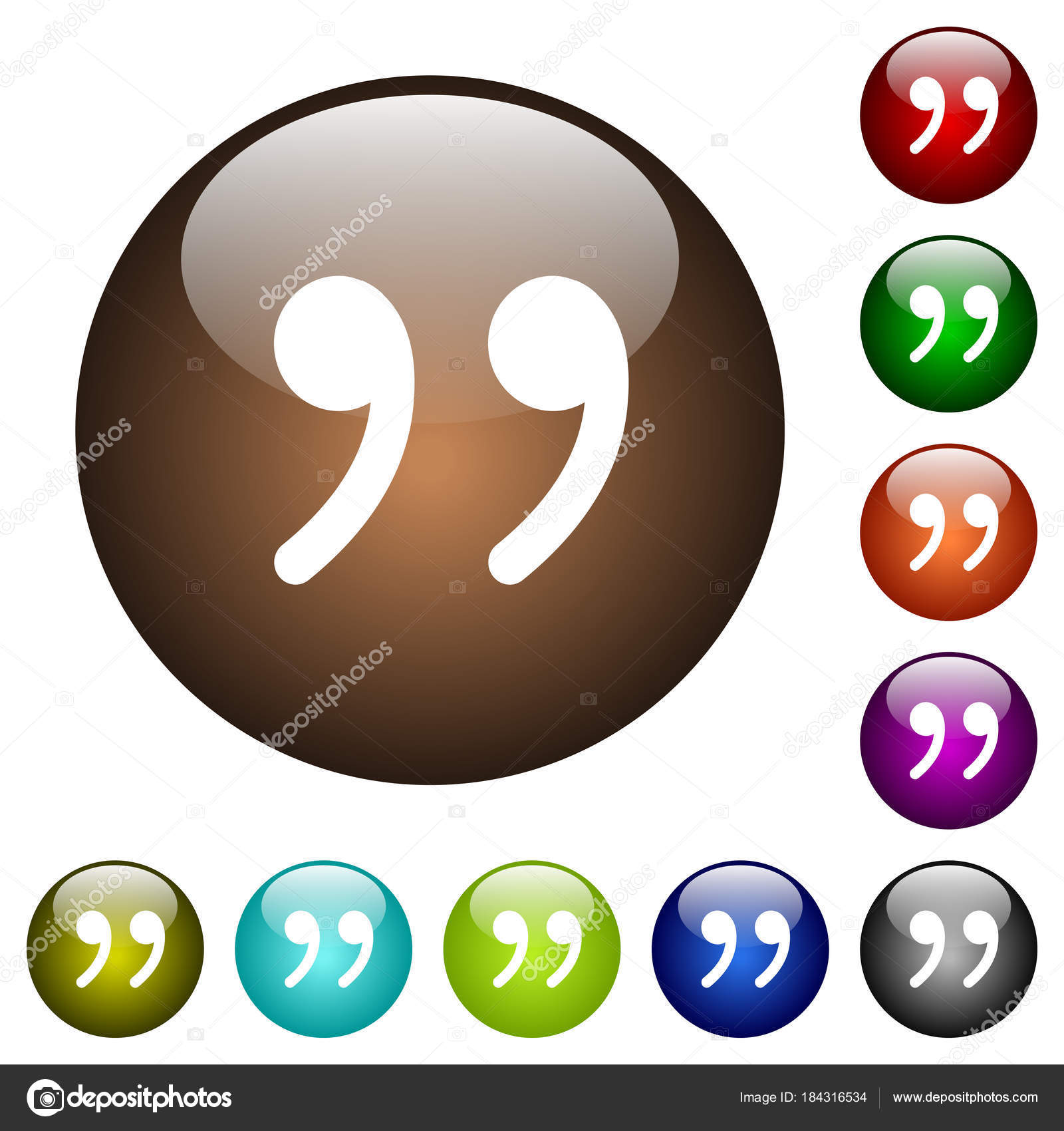 Quotation mark color glass buttons Stock Vector Image by ©renegadehomie ...