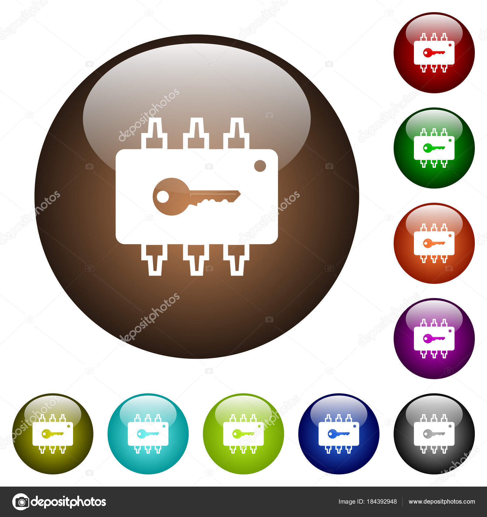Hardware security color glass buttons Stock Vector Image by ...