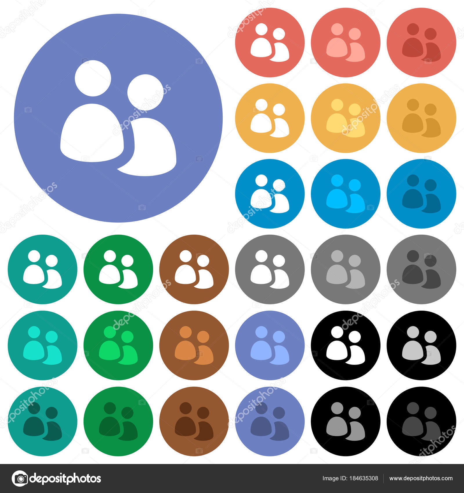 User group round flat multi colored icons Stock Vector Image by ...