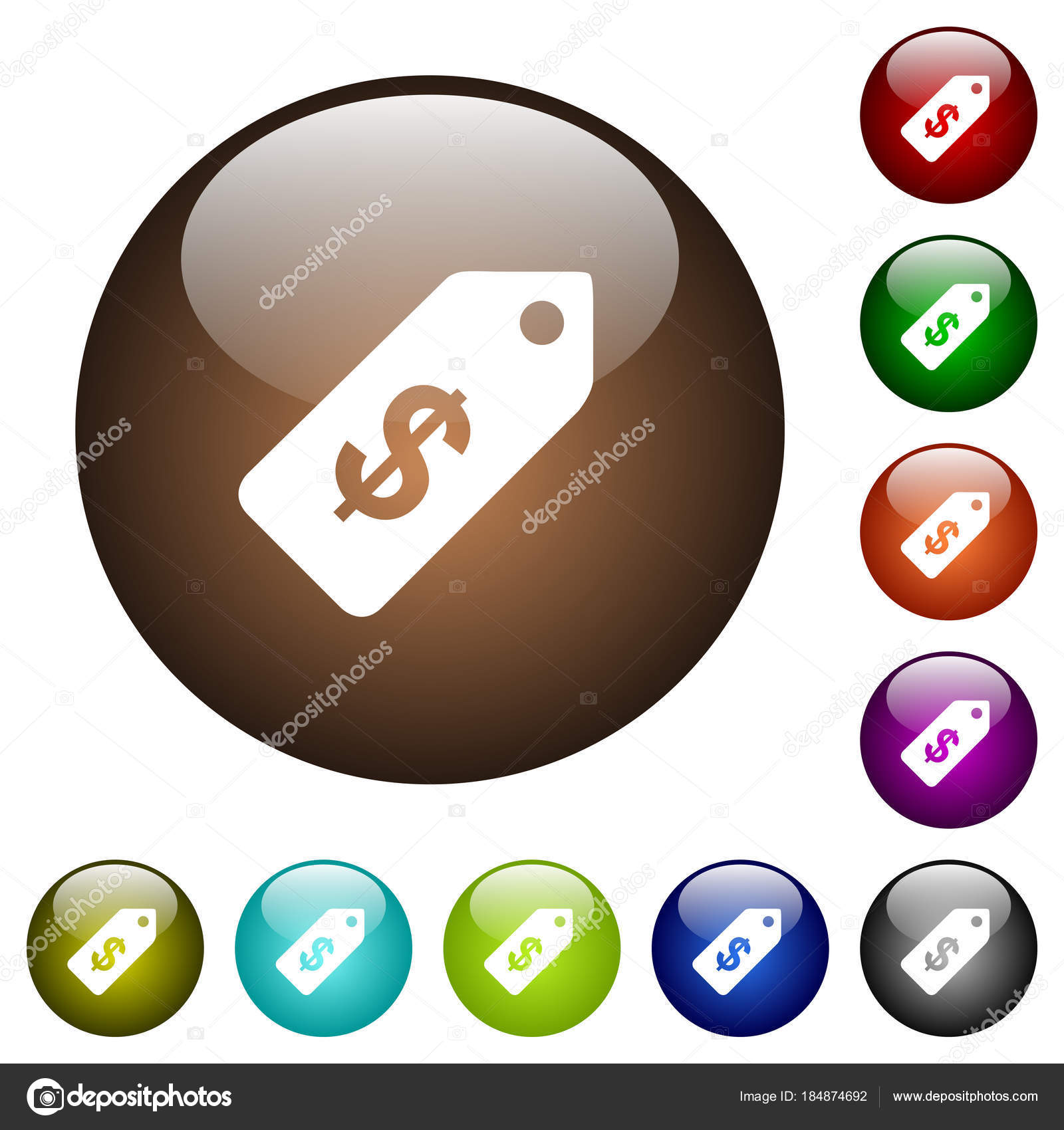 Dollar price label color glass buttons Stock Vector by ©renegadehomie ...