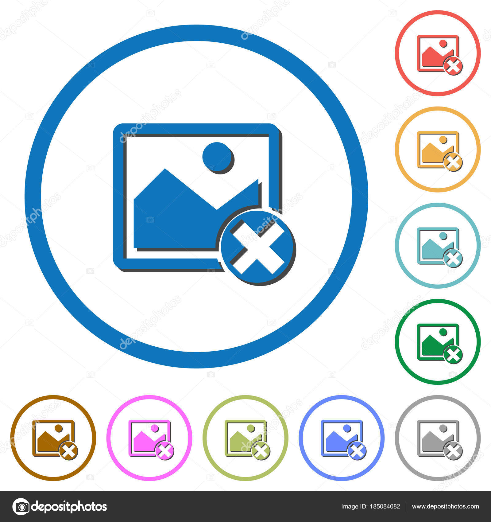 Cancel image operations icons with shadows and outlines Stock Vector by ...