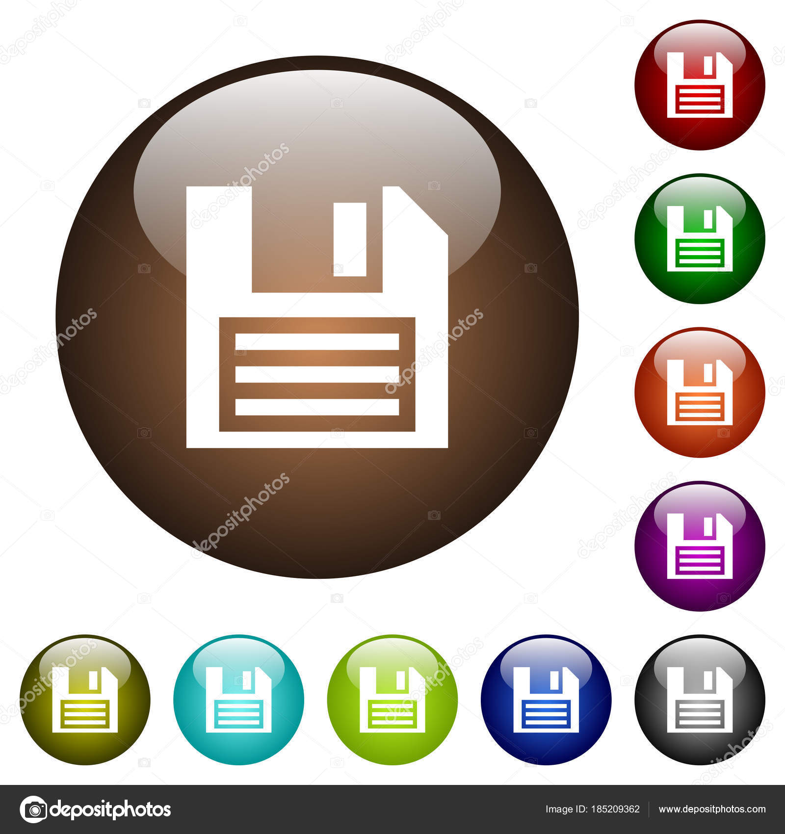 Floppy disk color glass buttons Stock Vector by ©renegadehomie 185209362