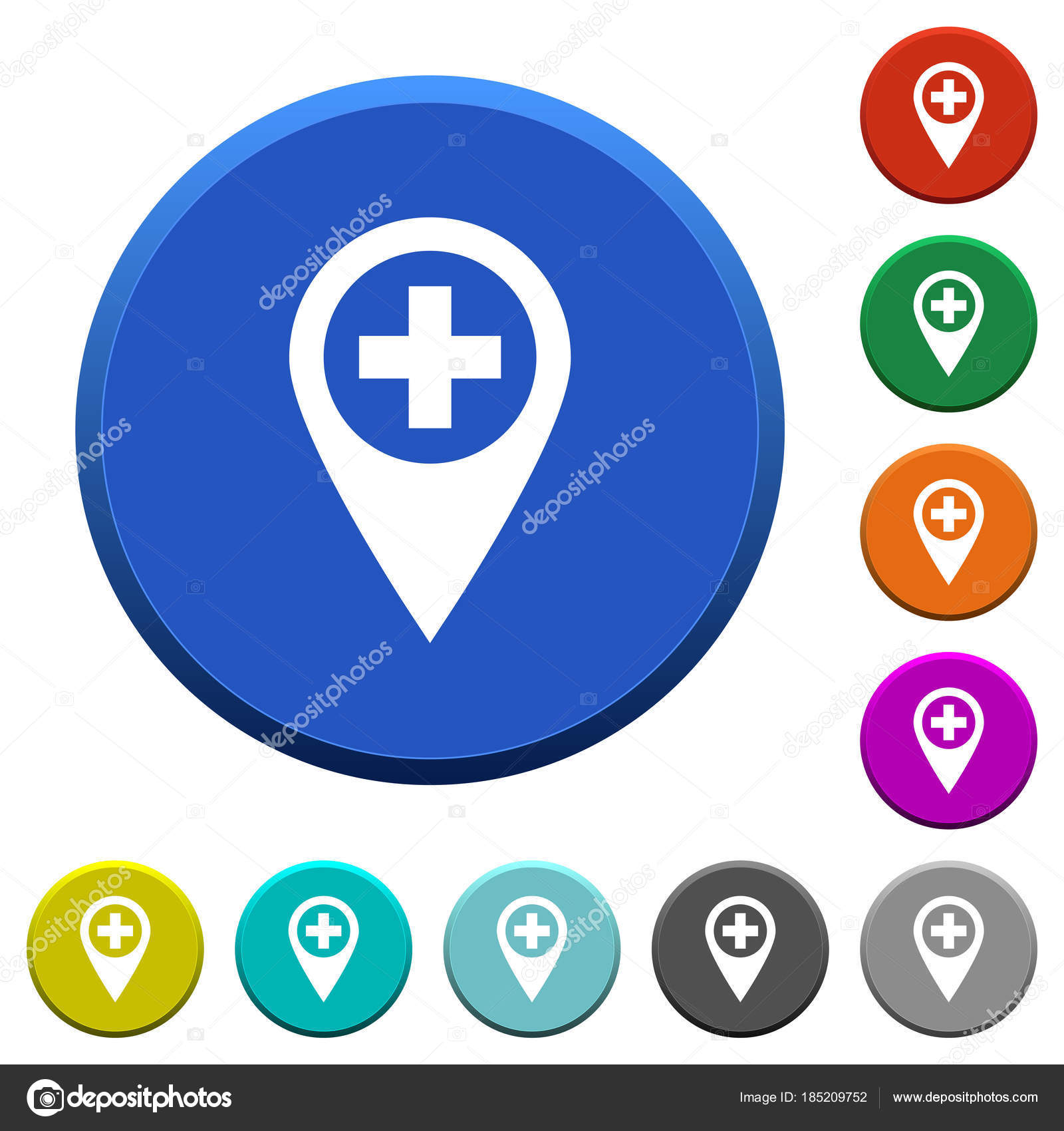 Add new GPS map location beveled buttons Stock Vector by ©renegadehomie ...
