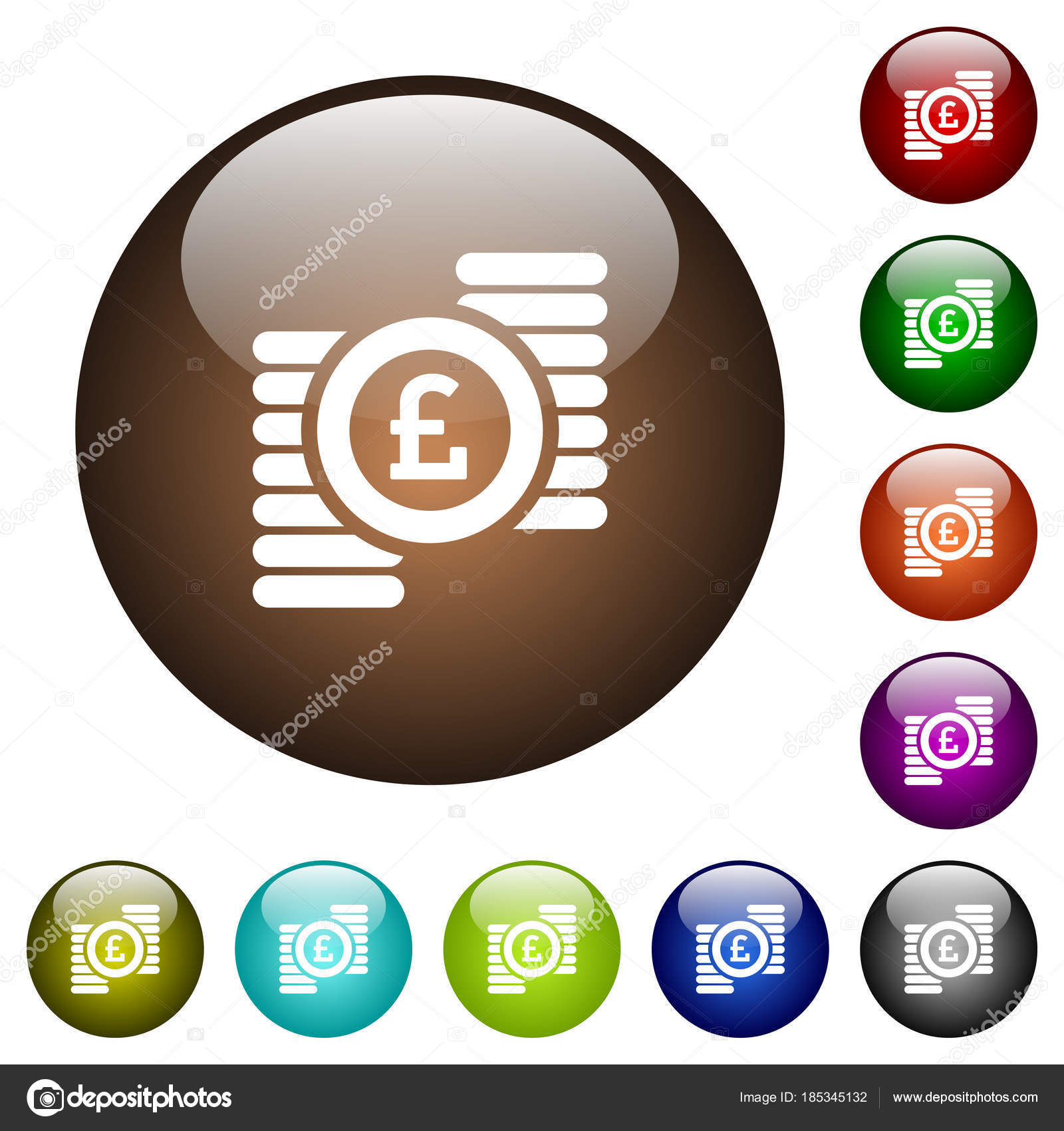 Pound coins color glass buttons Stock Vector Image by ©renegadehomie ...