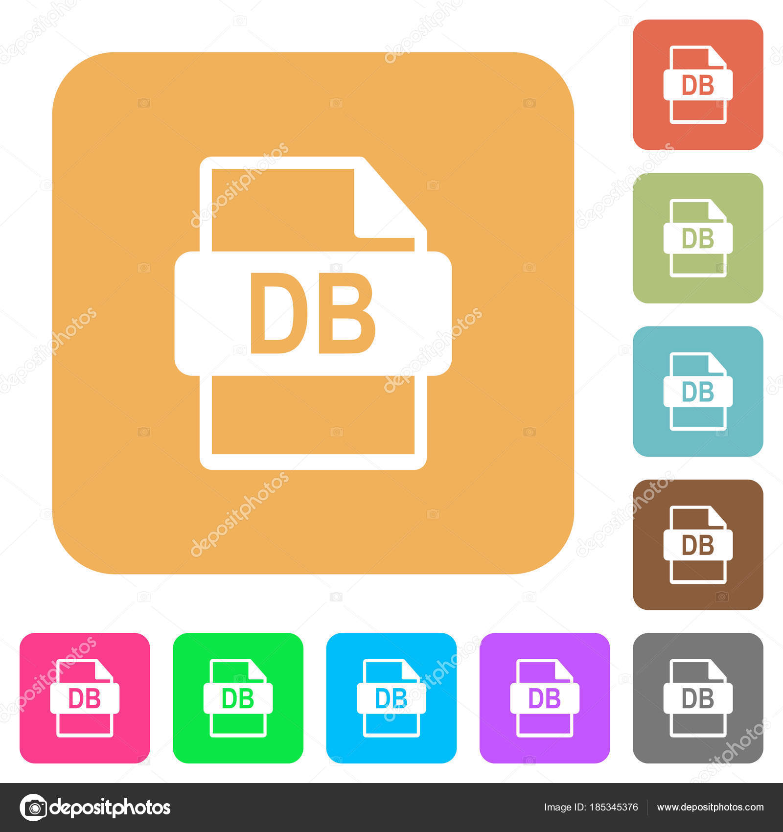 DB file format rounded square flat icons Stock Vector by ©renegadehomie ...