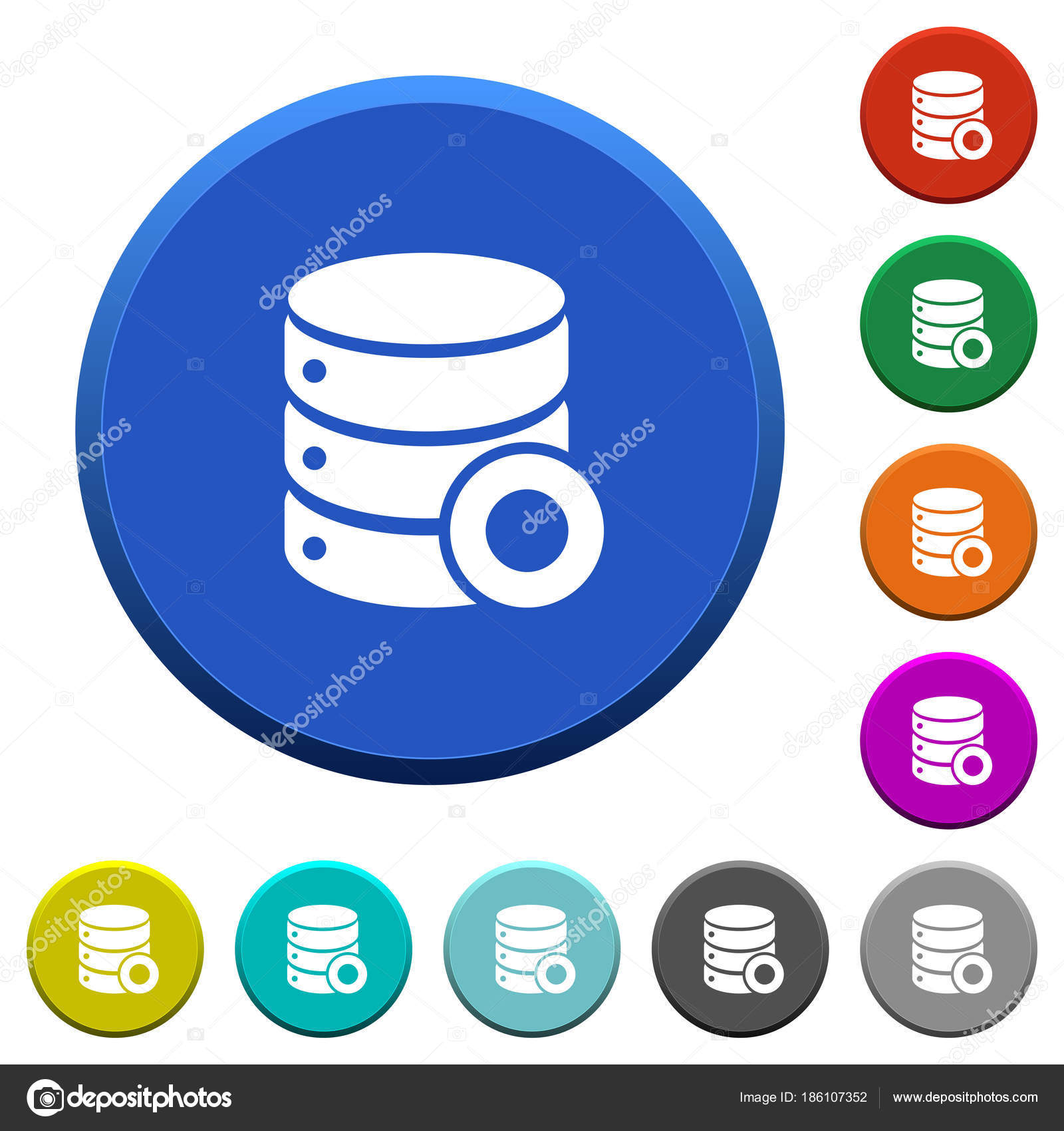 Database macro record beveled buttons Stock Vector by ©renegadehomie ...