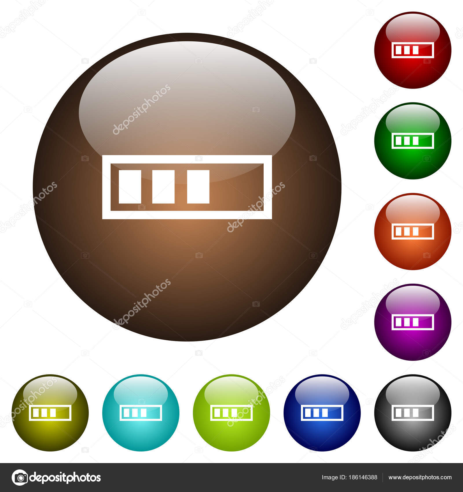 Progressbar color glass buttons Stock Vector by ©renegadehomie 186146388