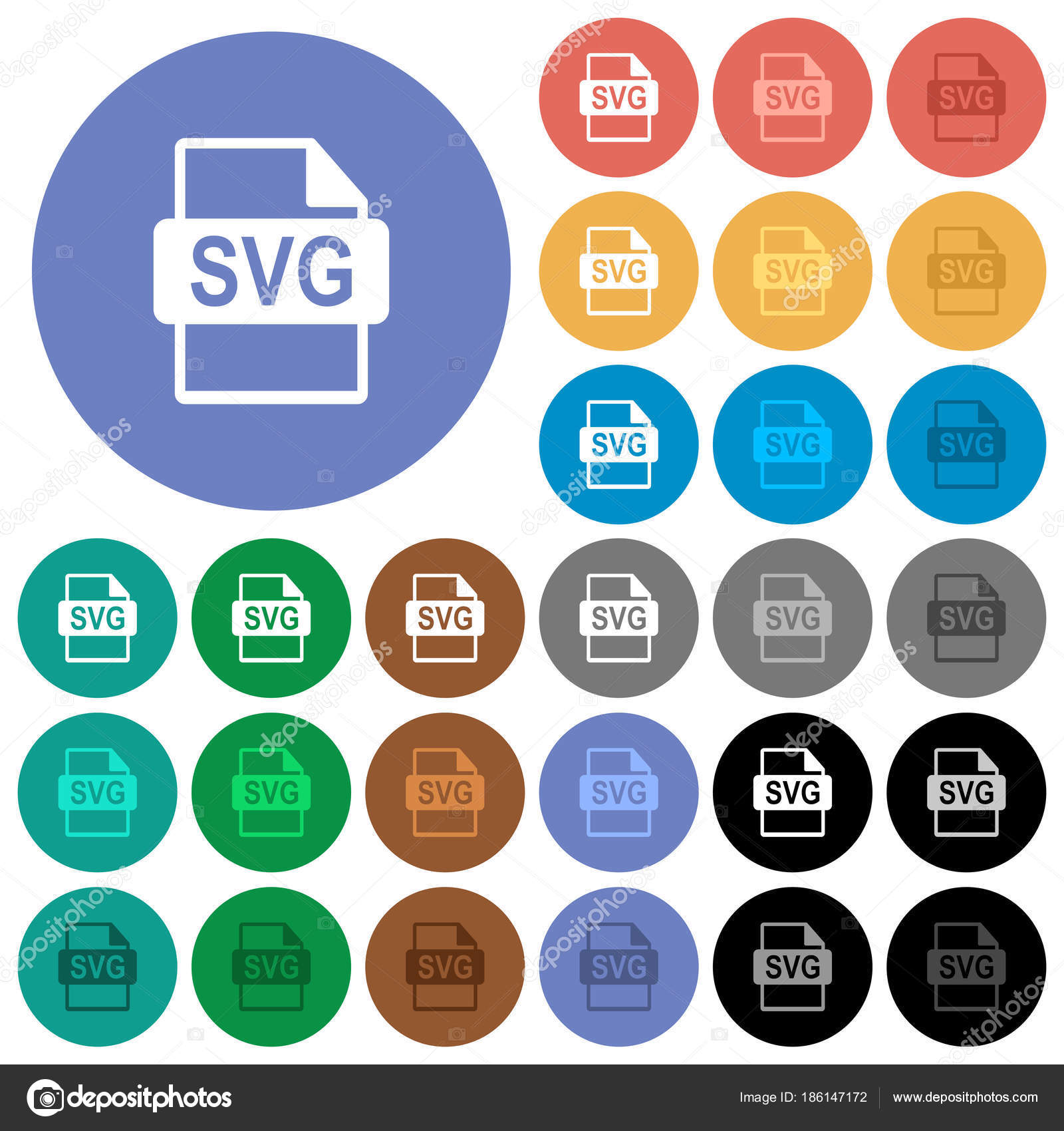 SVG file format round flat multi colored icons Stock Vector Image by ...