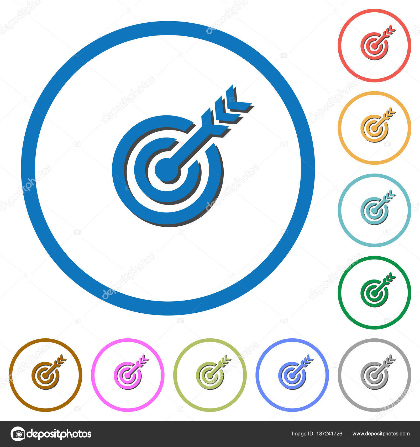 Target table with arrow icons with shadows and outlines Stock Vector ...