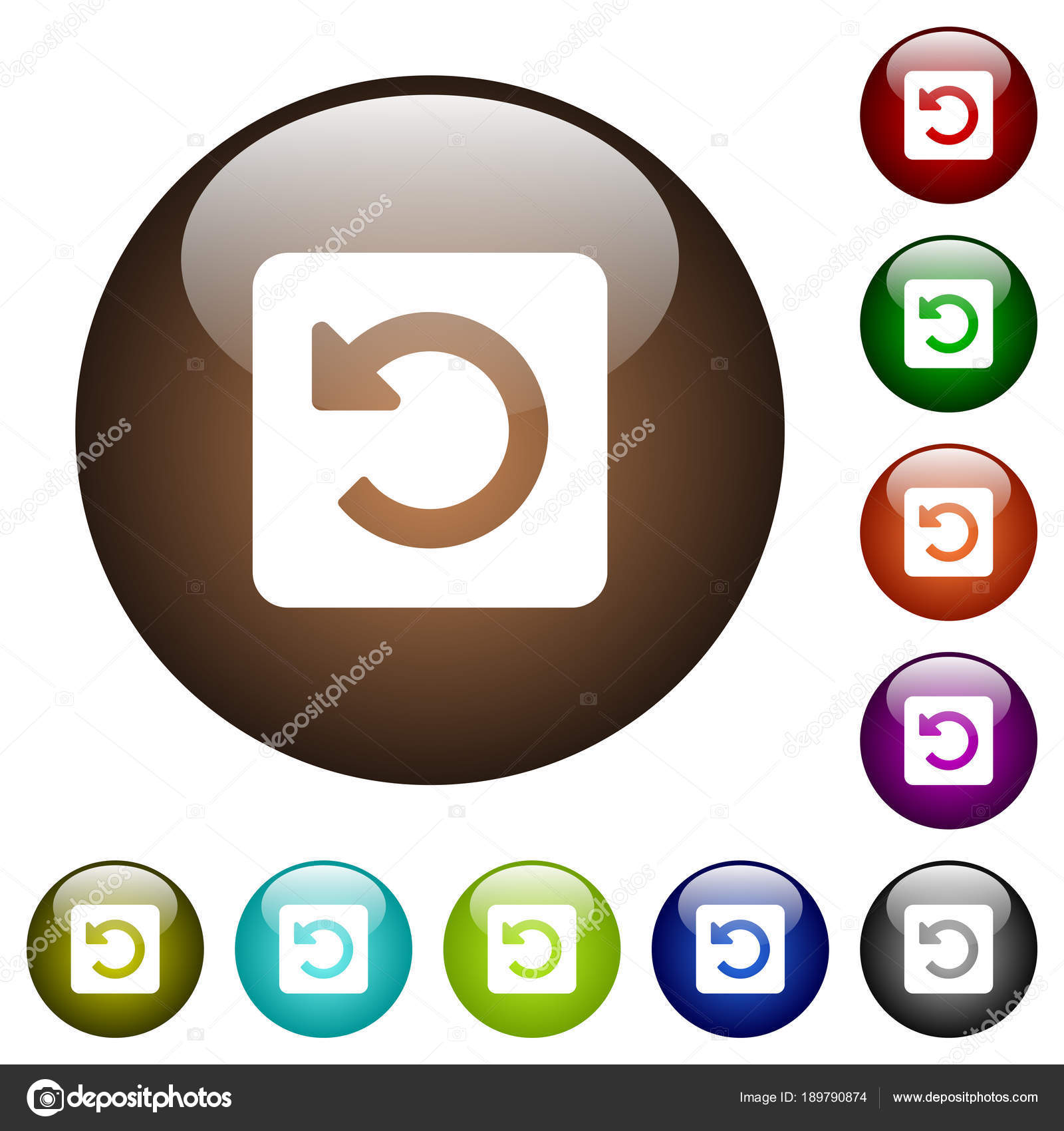 Rotate left color glass buttons Stock Vector Image by ©renegadehomie ...
