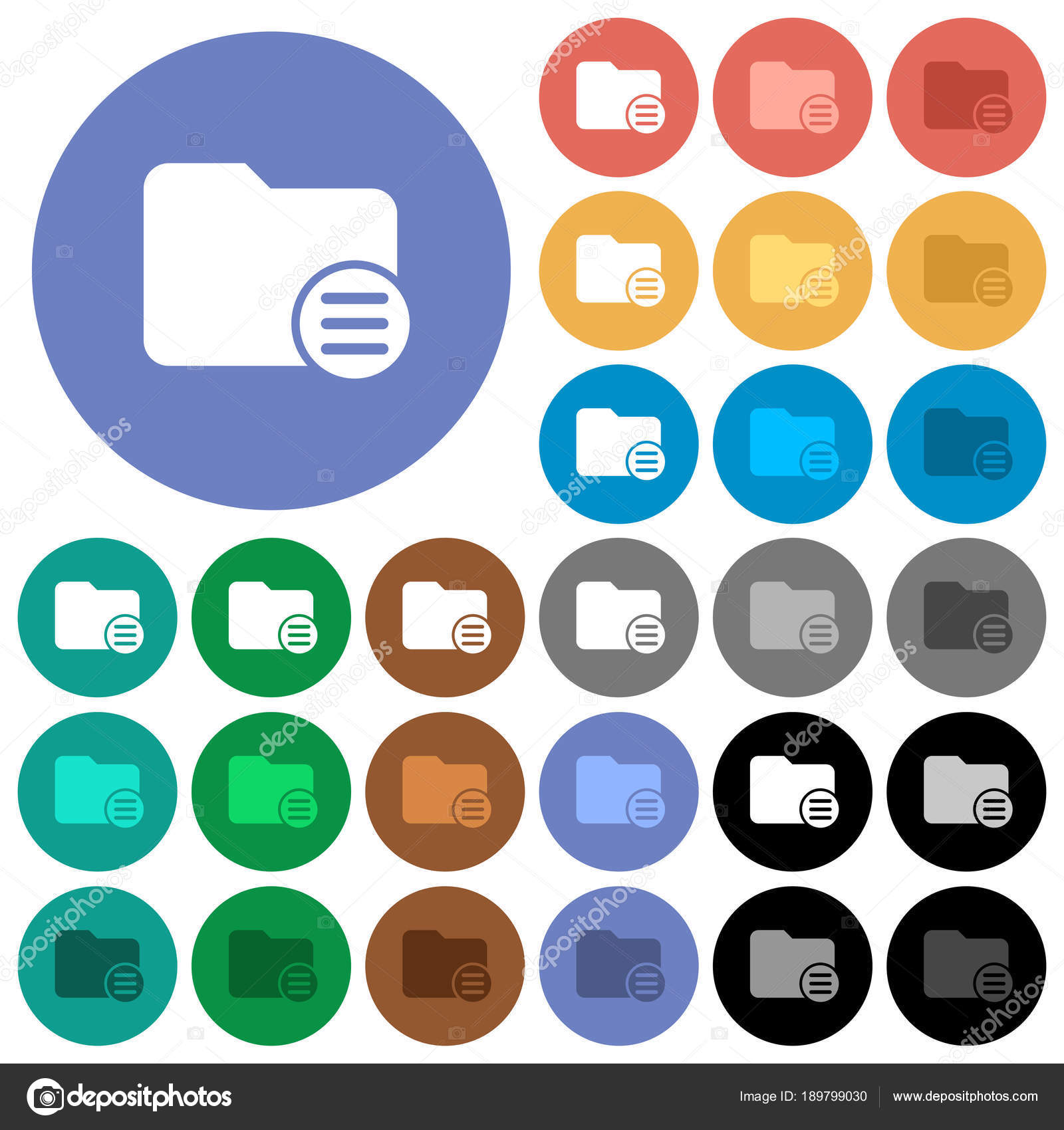 Directory options round flat multi colored icons Stock Vector by ...