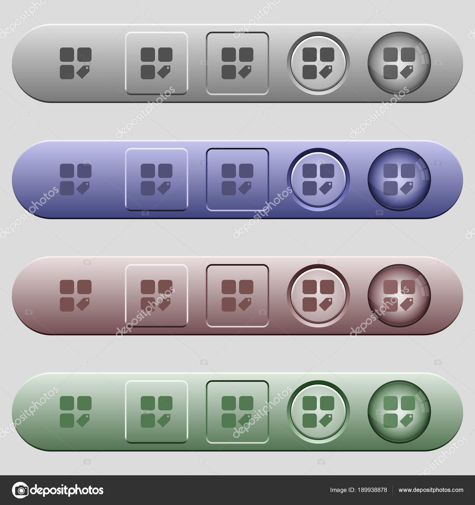 Tag Component Icons On Horizontal Menu Bars Stock Vector Image By ©renegadehomie 189938878