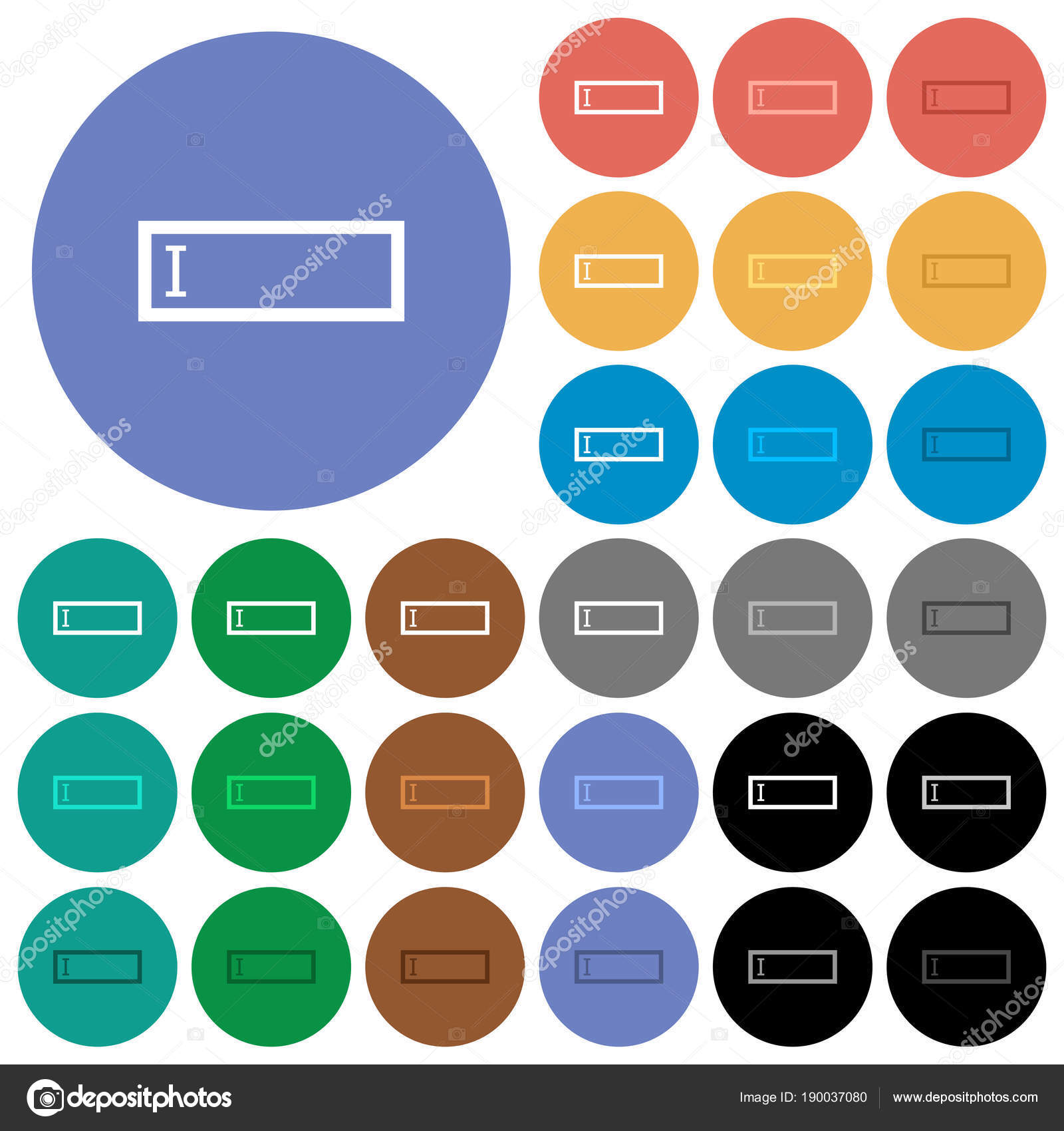 Editbox with editing cursor round flat multi colored icons Stock Vector ...