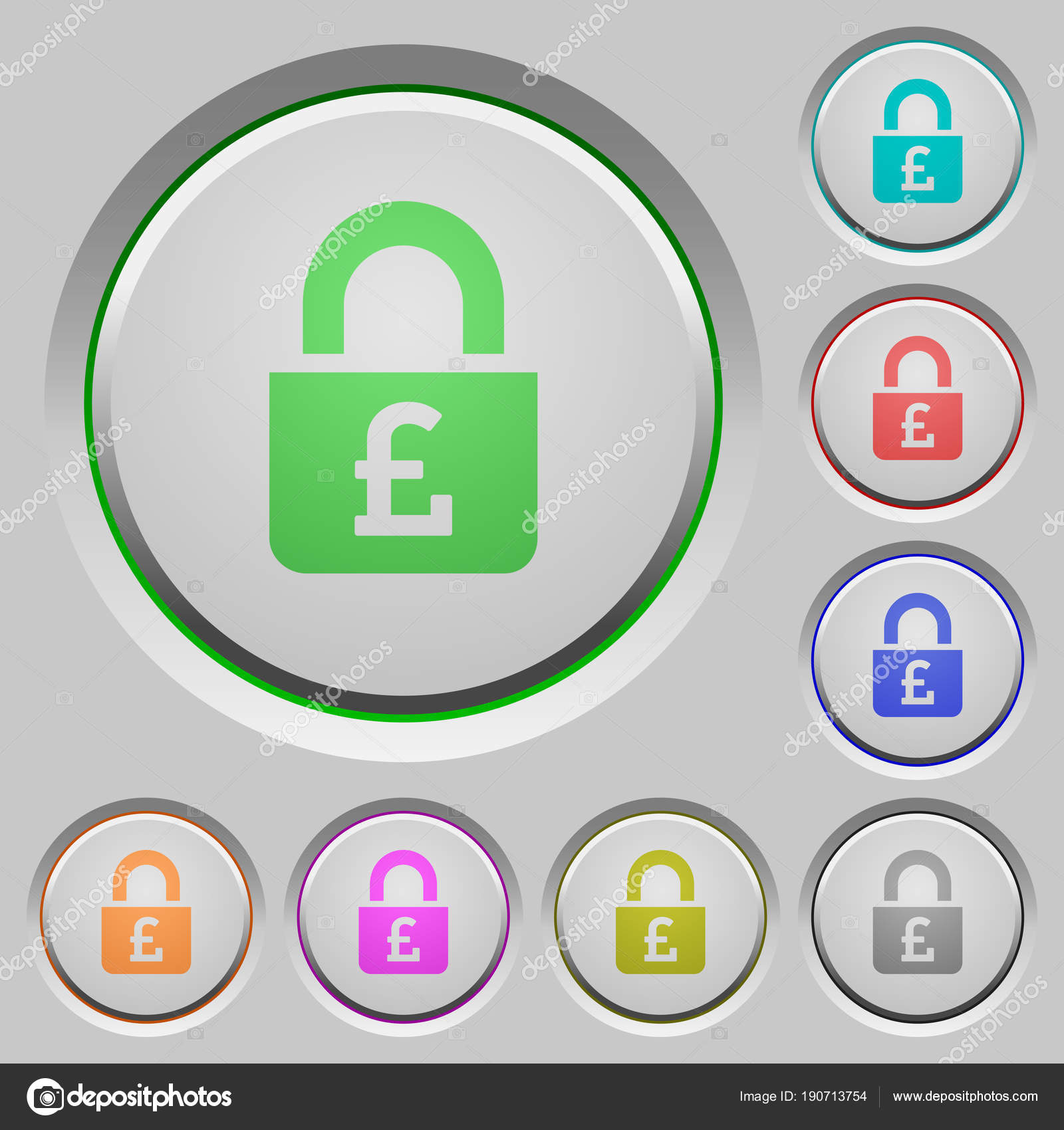 Locked Pounds push buttons Stock Vector by ©renegadehomie 190713754
