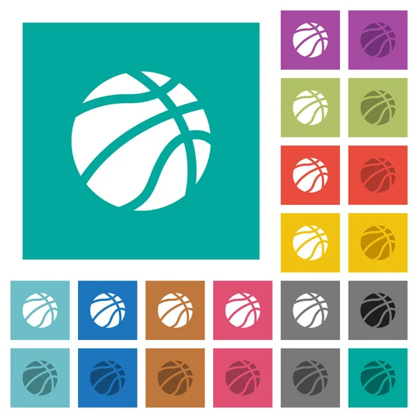 Basketball Flat White Icons Square Backgrounds Bonus Icons Included ...