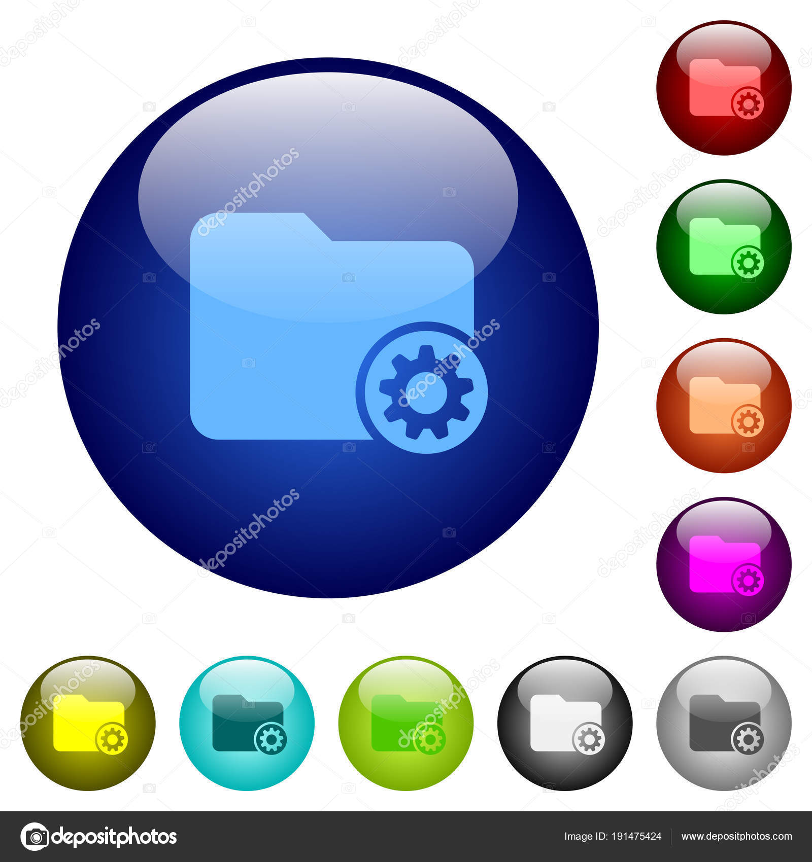 Directory settings color glass buttons Stock Vector by ©renegadehomie ...