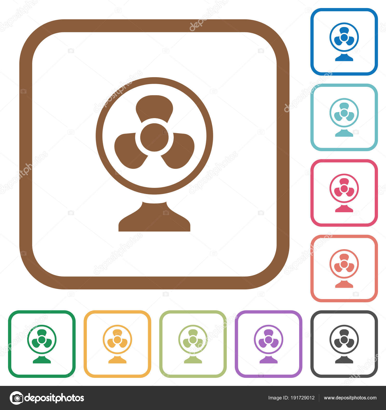 Table fan simple icons Stock Vector Image by ©renegadehomie #191729012