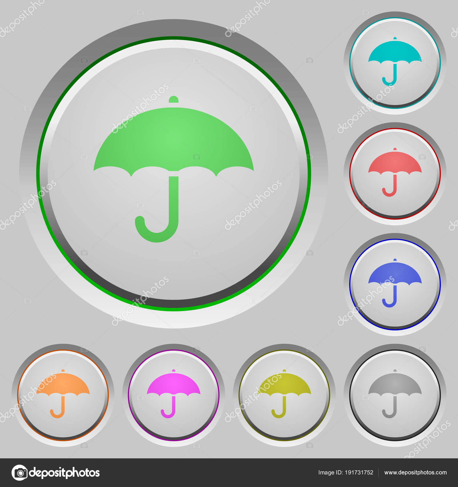 Umbrella push buttons Stock Vector by ©renegadehomie 191731752