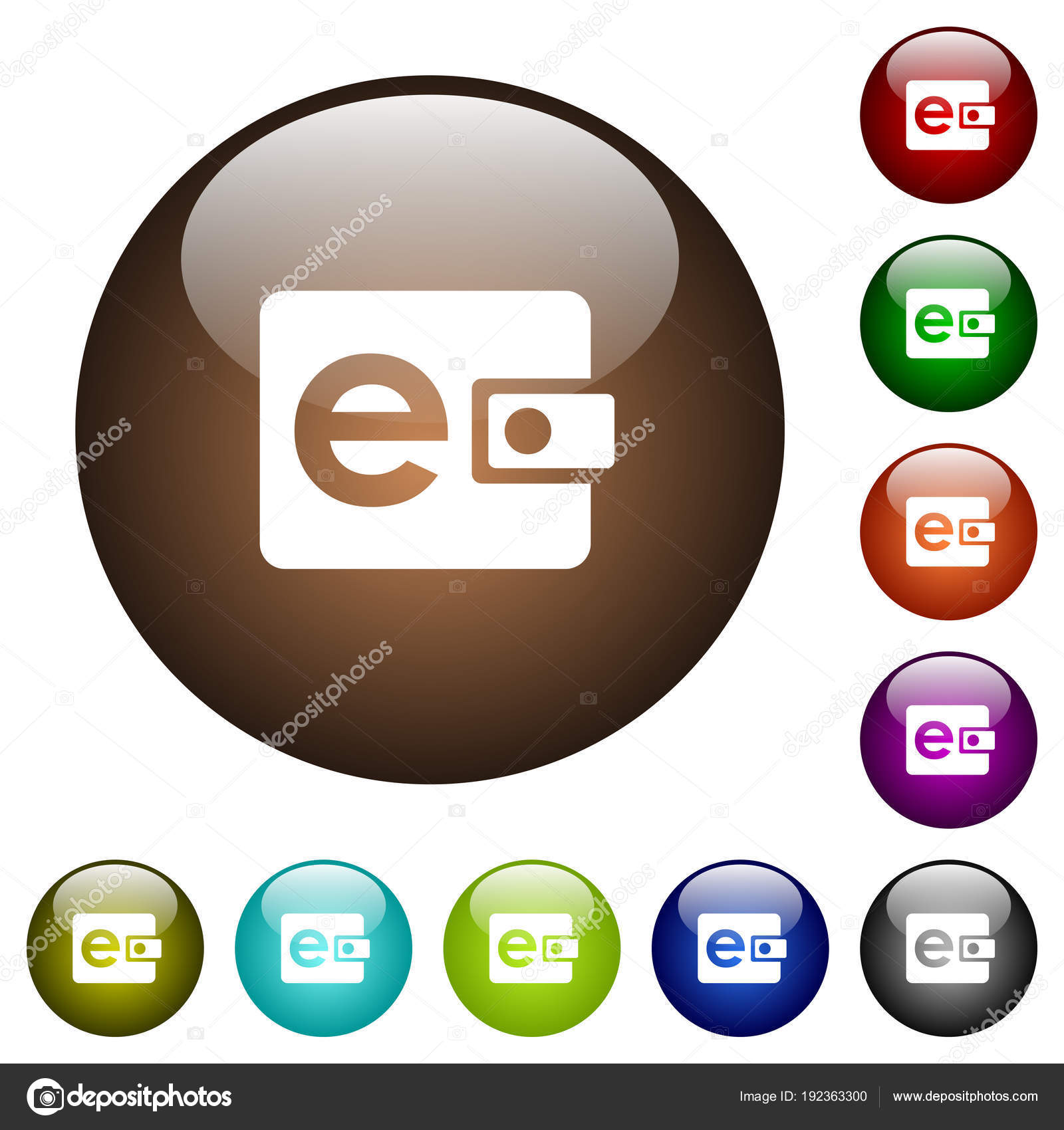 Electronic wallet color glass buttons Stock Vector by ©renegadehomie ...