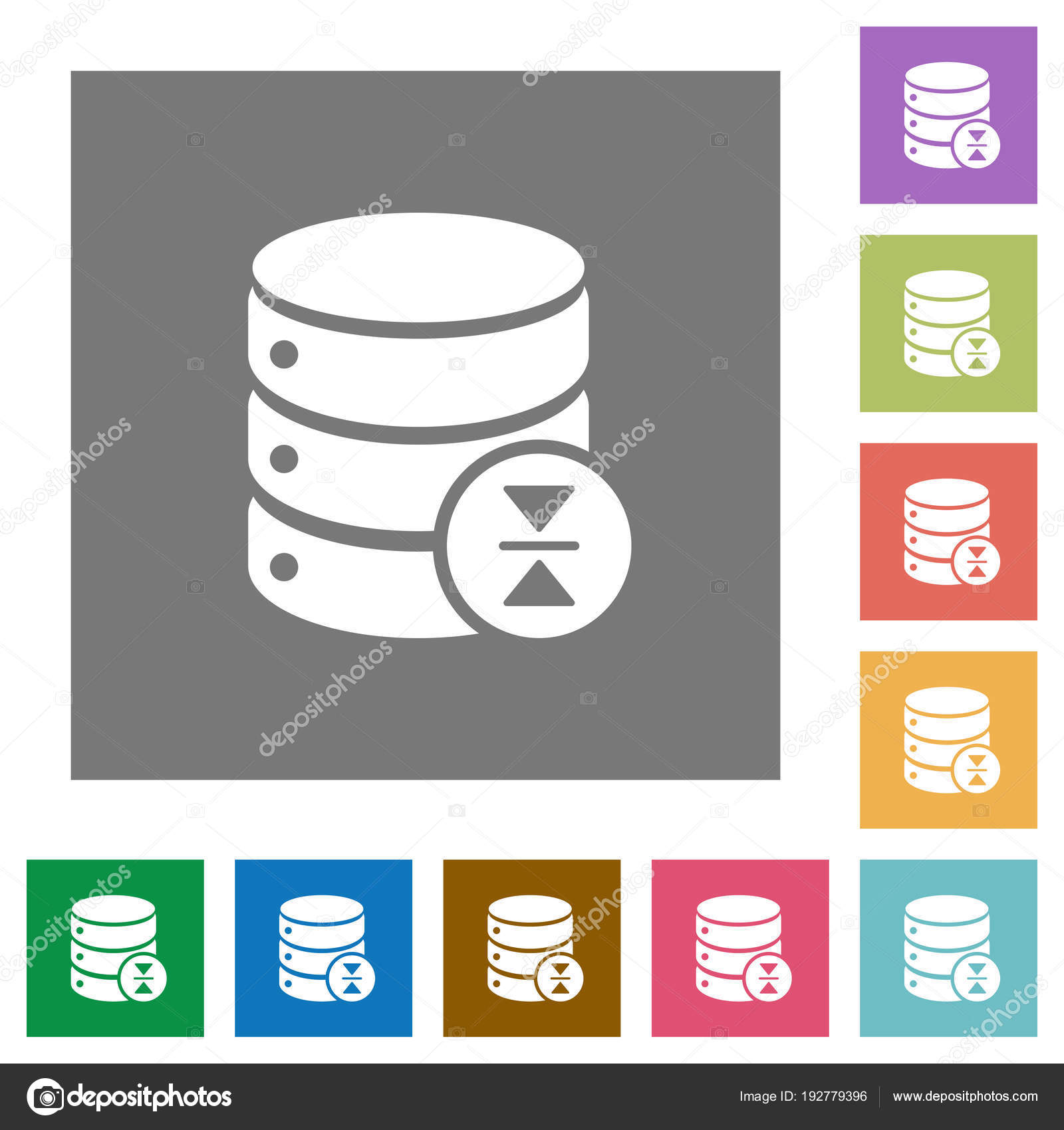 Select database table row square flat icons Stock Vector by ©renegadehomie 192779396