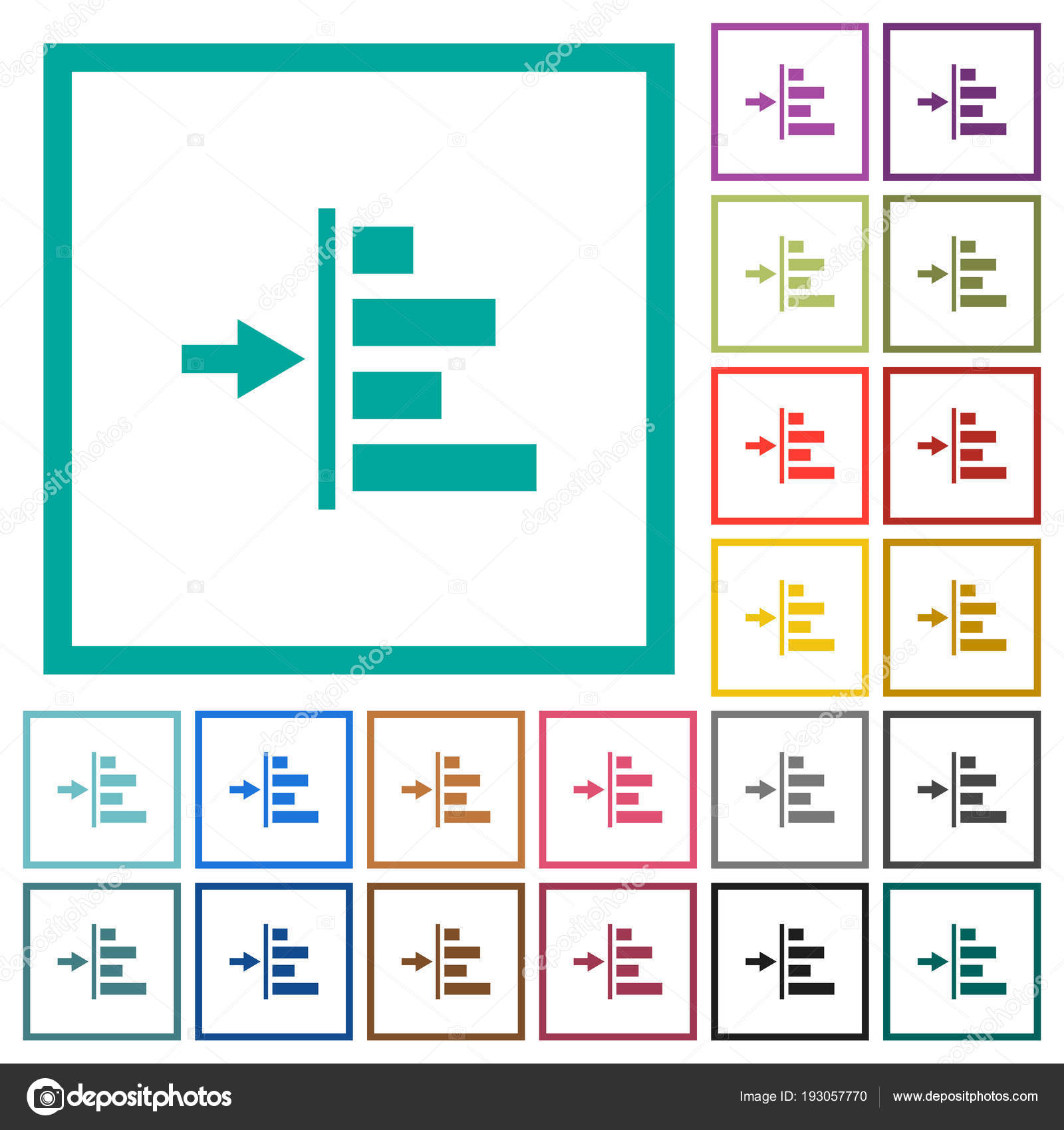 Increase left indentation of content flat color icons with quadrant ...